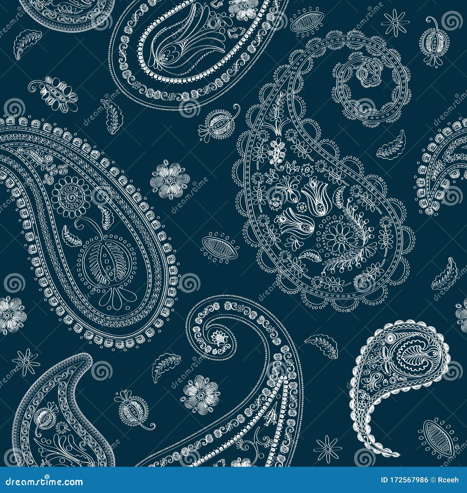 Floral paisley design stock vector. Illustration of flower - 172567986