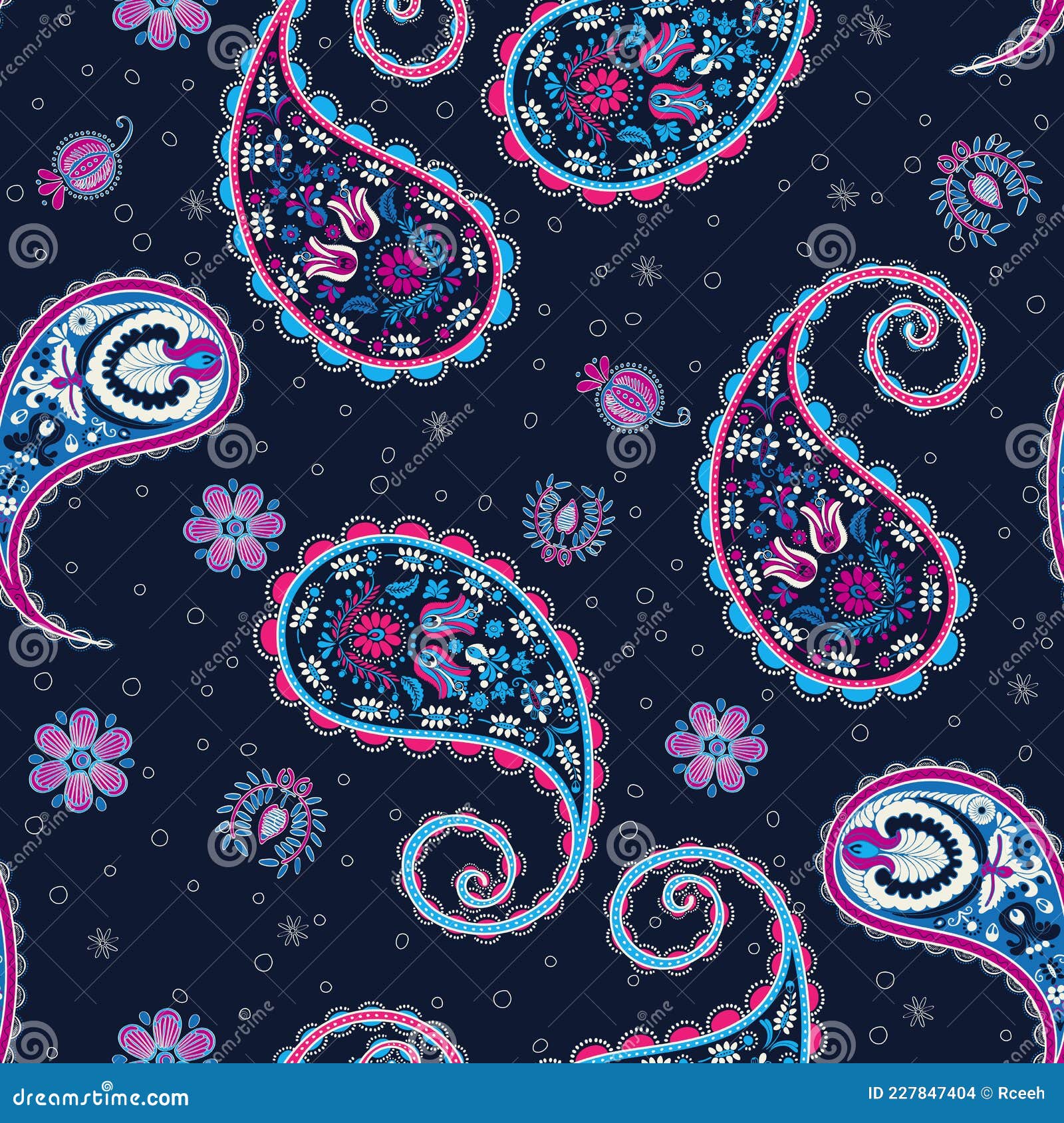 Floral paisley pattern stock vector. Illustration of graphic - 227847404