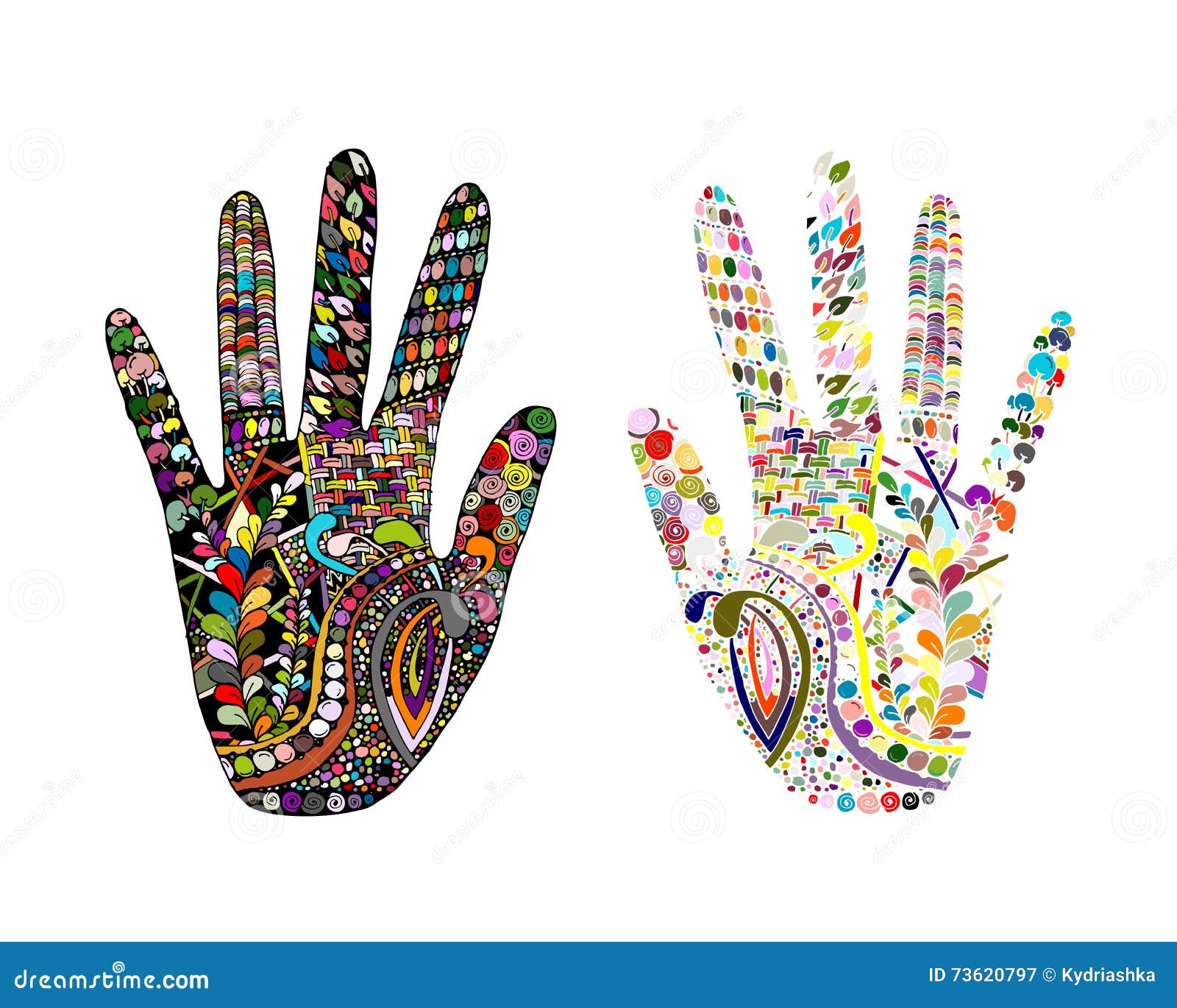 Floral Palm, Hand Drawn Zentangle Style for Our Design Stock Vector ...