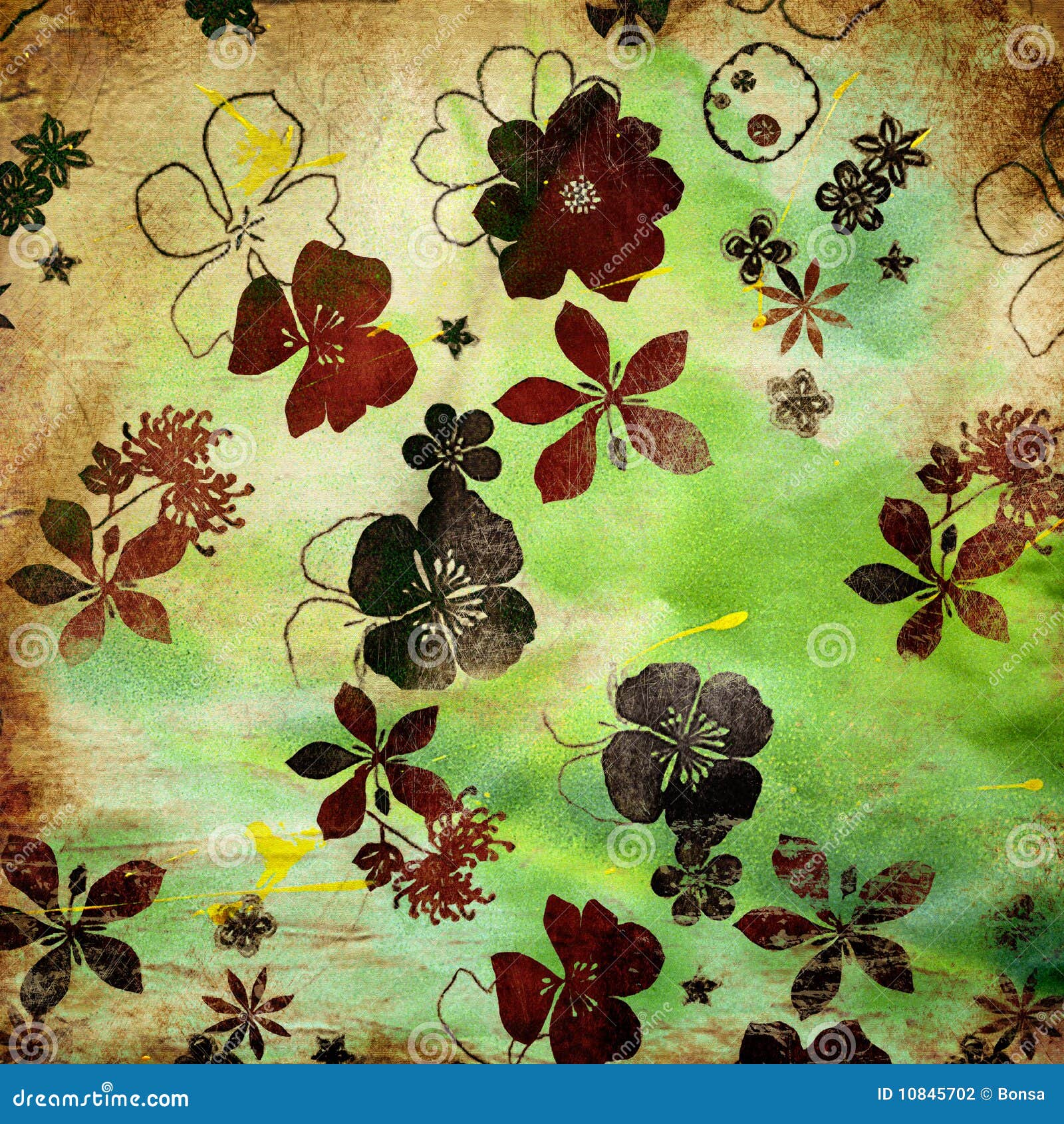 Floral paper stock illustration. Illustration of grubby - 10845702