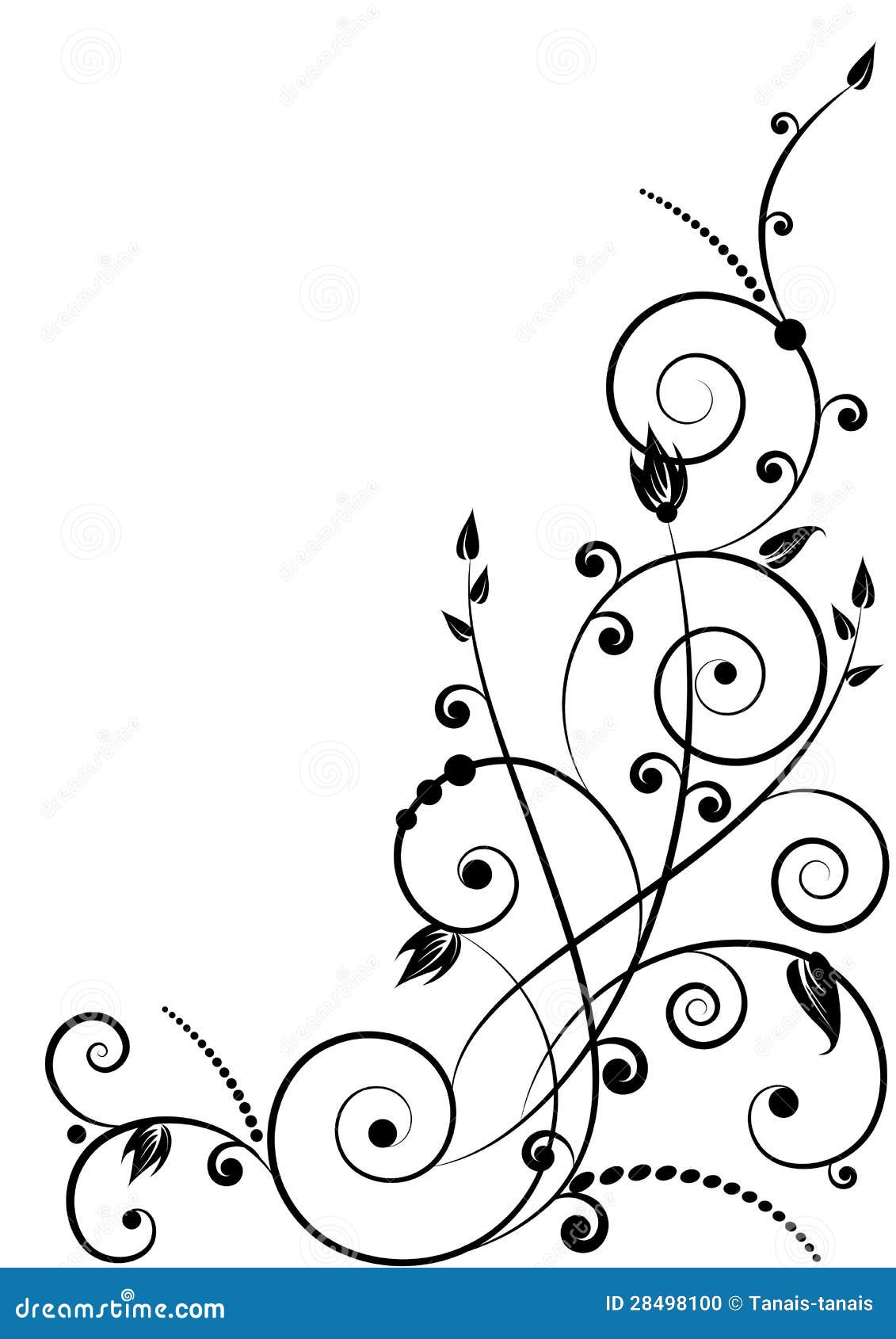 Floral pattern stock vector. Illustration of spiral, decorative - 28498100