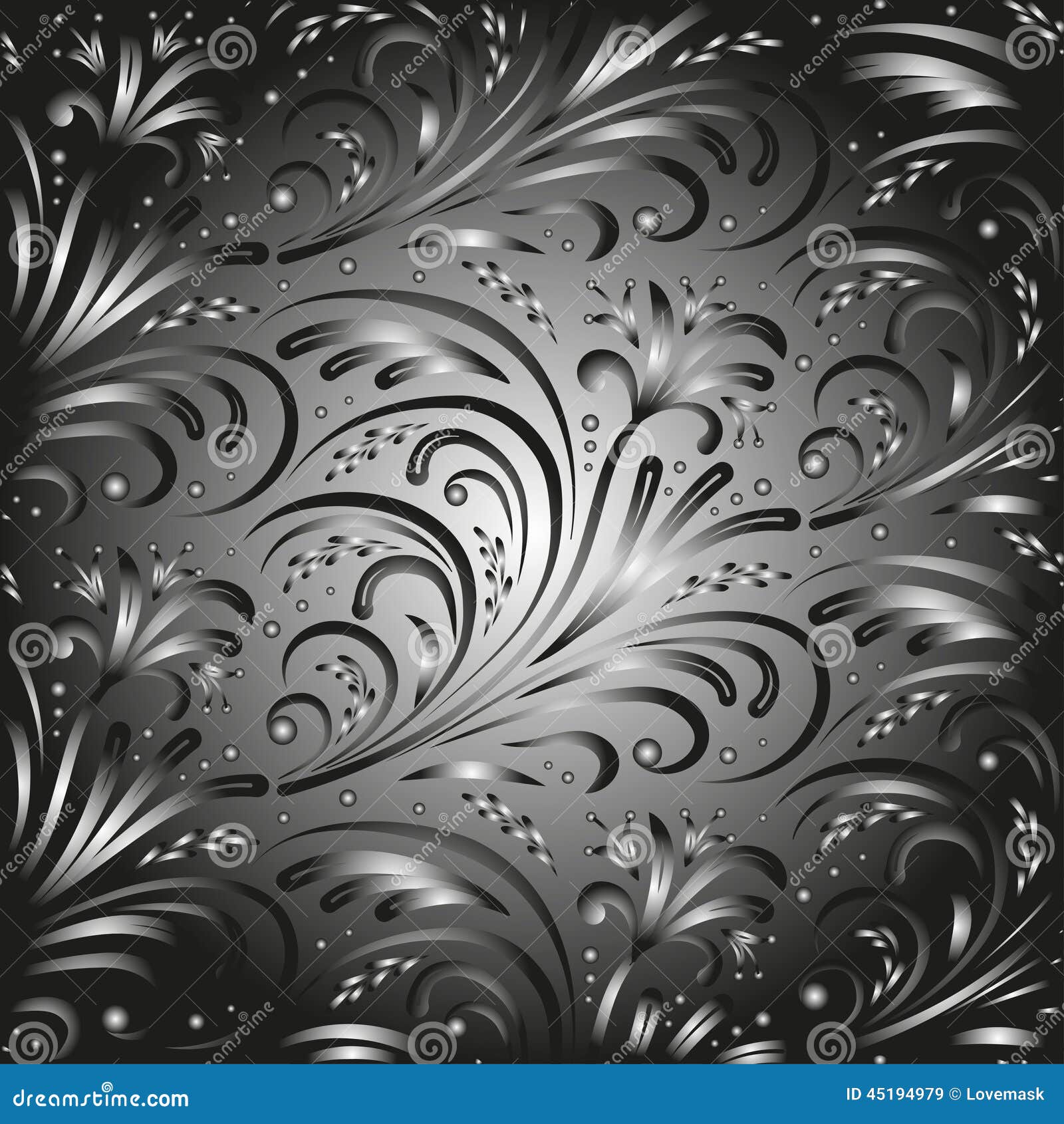 Floral pattern stock vector. Illustration of light, metallic - 45194979