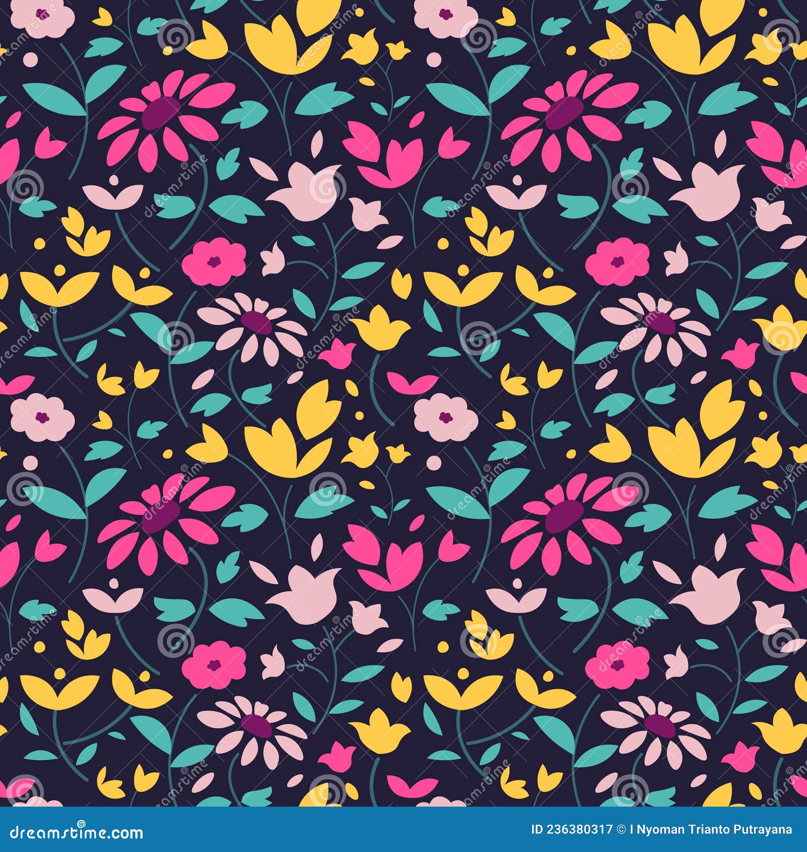 Floral Pattern Background with Beautiful Flower Stock Vector ...