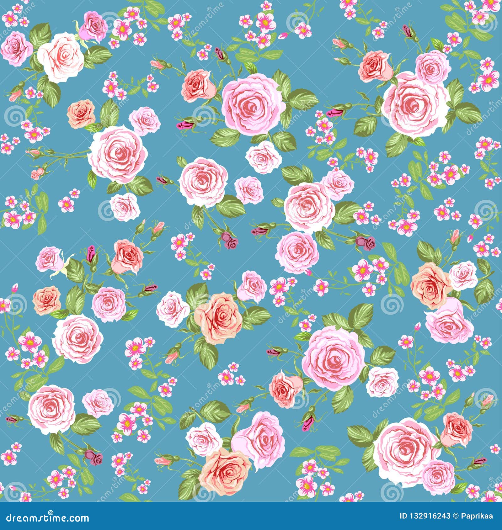 Roses Seamless Pattern Wallpaper Stock Vector - Illustration of ...