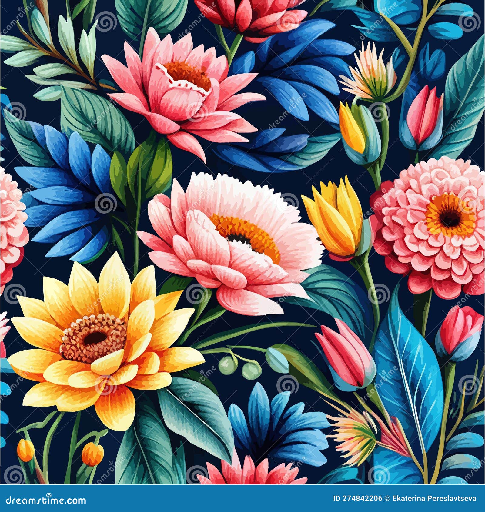 Floral Pattern Background. Spring Design Decorative Texture. Wallpaper ...