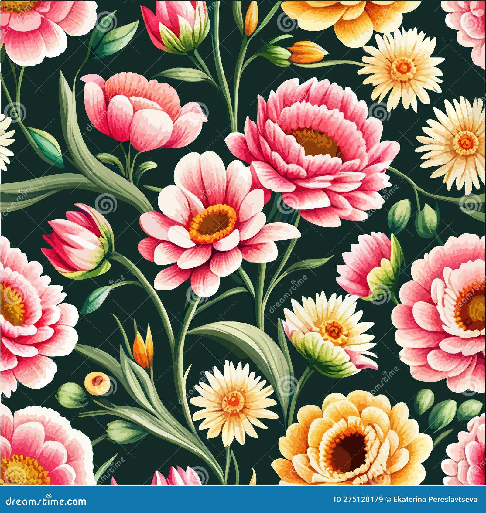 Floral Pattern Background. Spring Design Decorative Texture. Wallpaper ...
