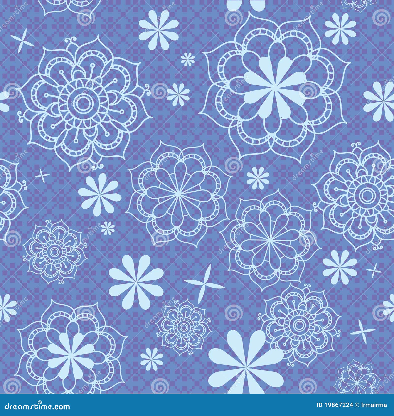 Floral pattern in blue stock vector. Illustration of tiles - 19867224