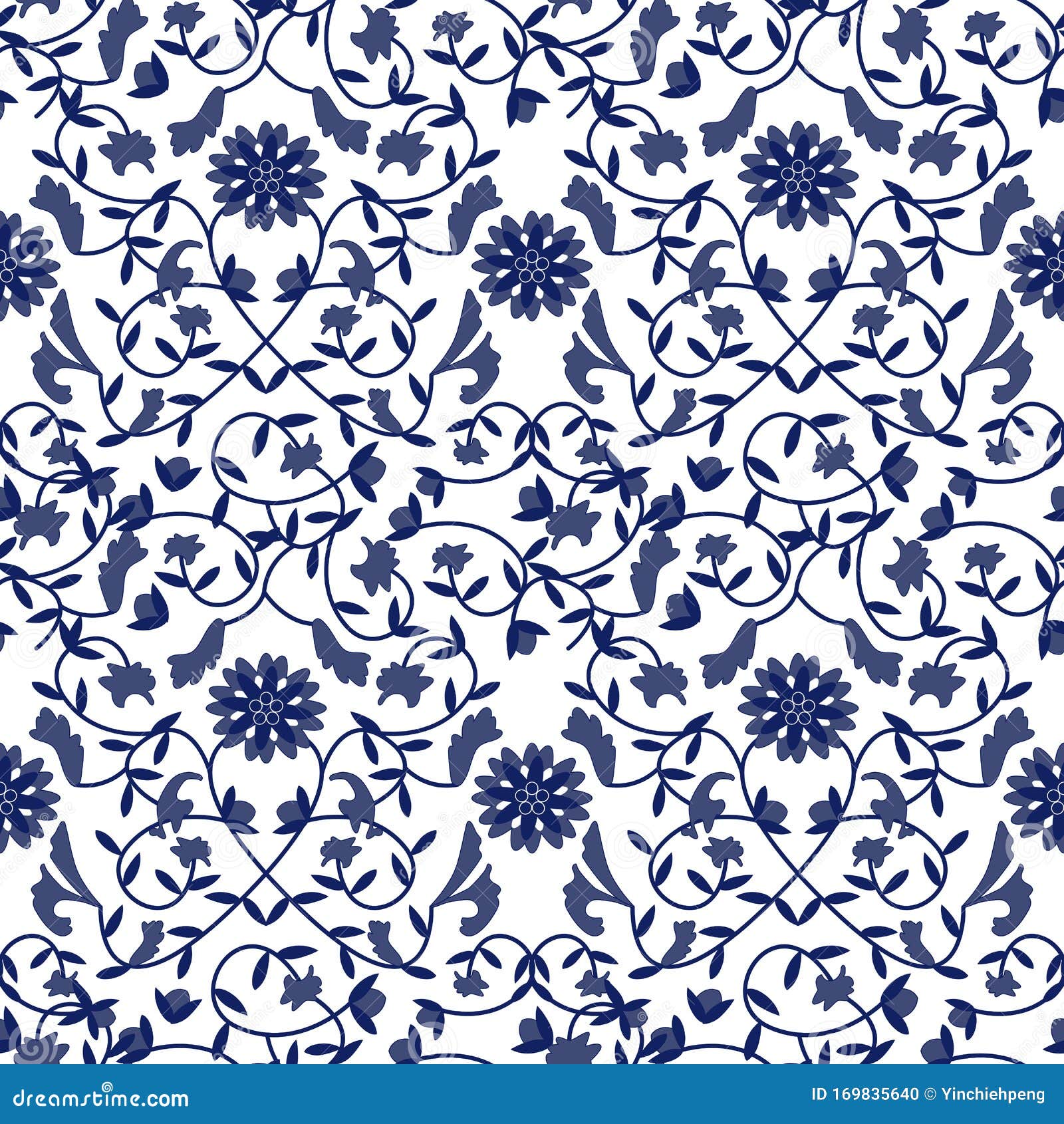 Blue White Pattern Wallpaper