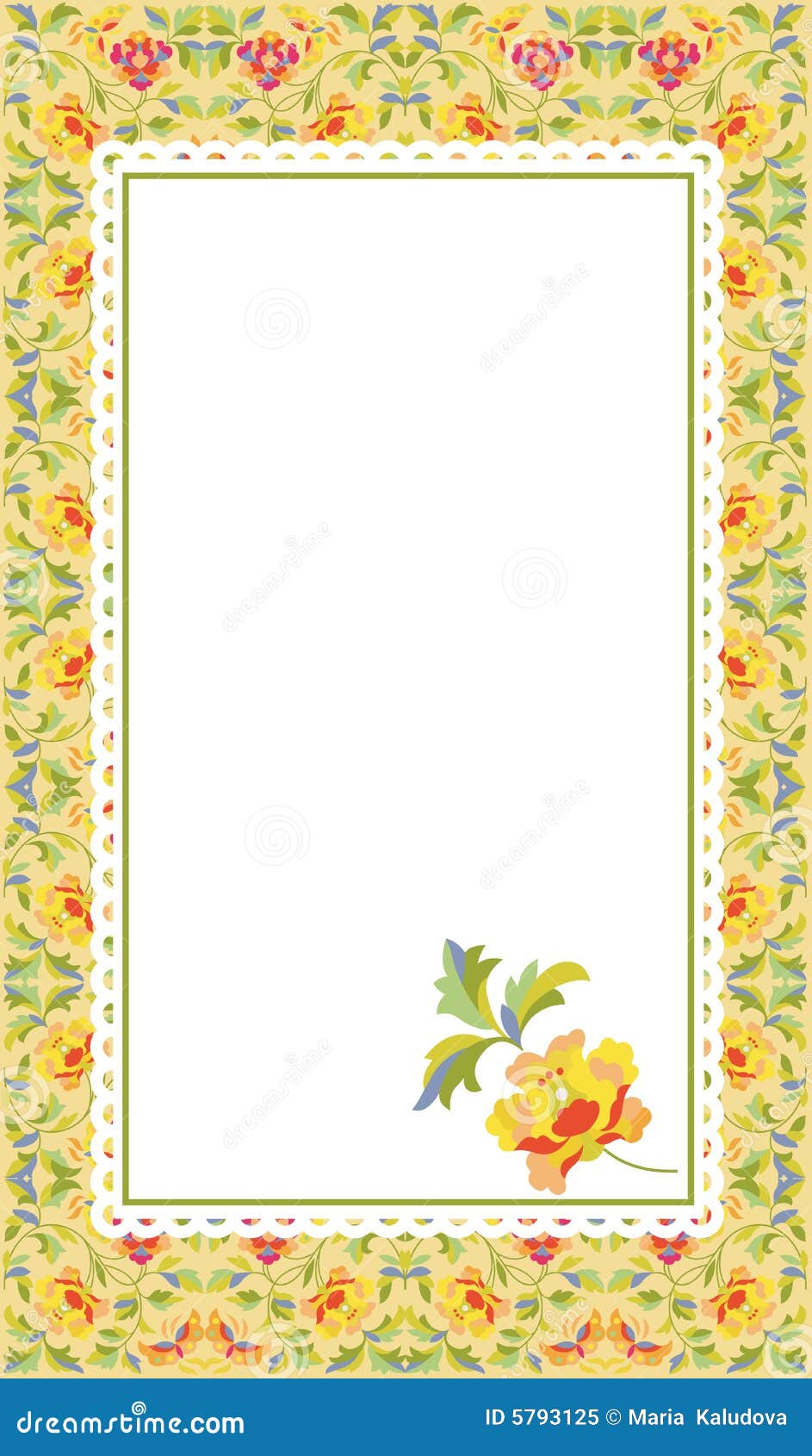 Floral pattern card stock vector. Illustration of border - 5793125