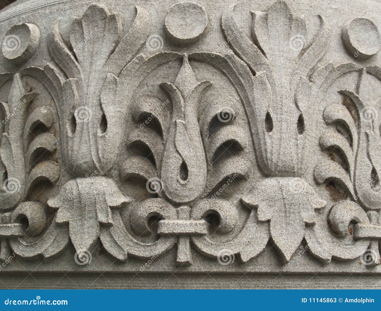 Floral Pattern Carved into Stone Stock Image - Image of ornate ...