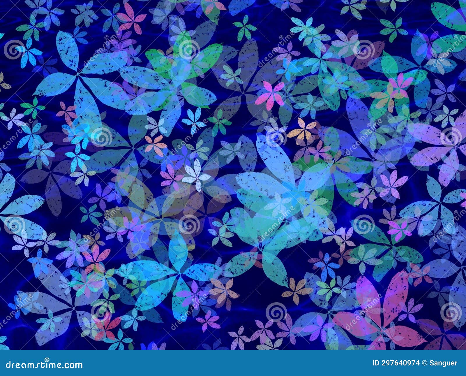 Floral Pattern on Color Background for Backgrounds Stock Illustration ...
