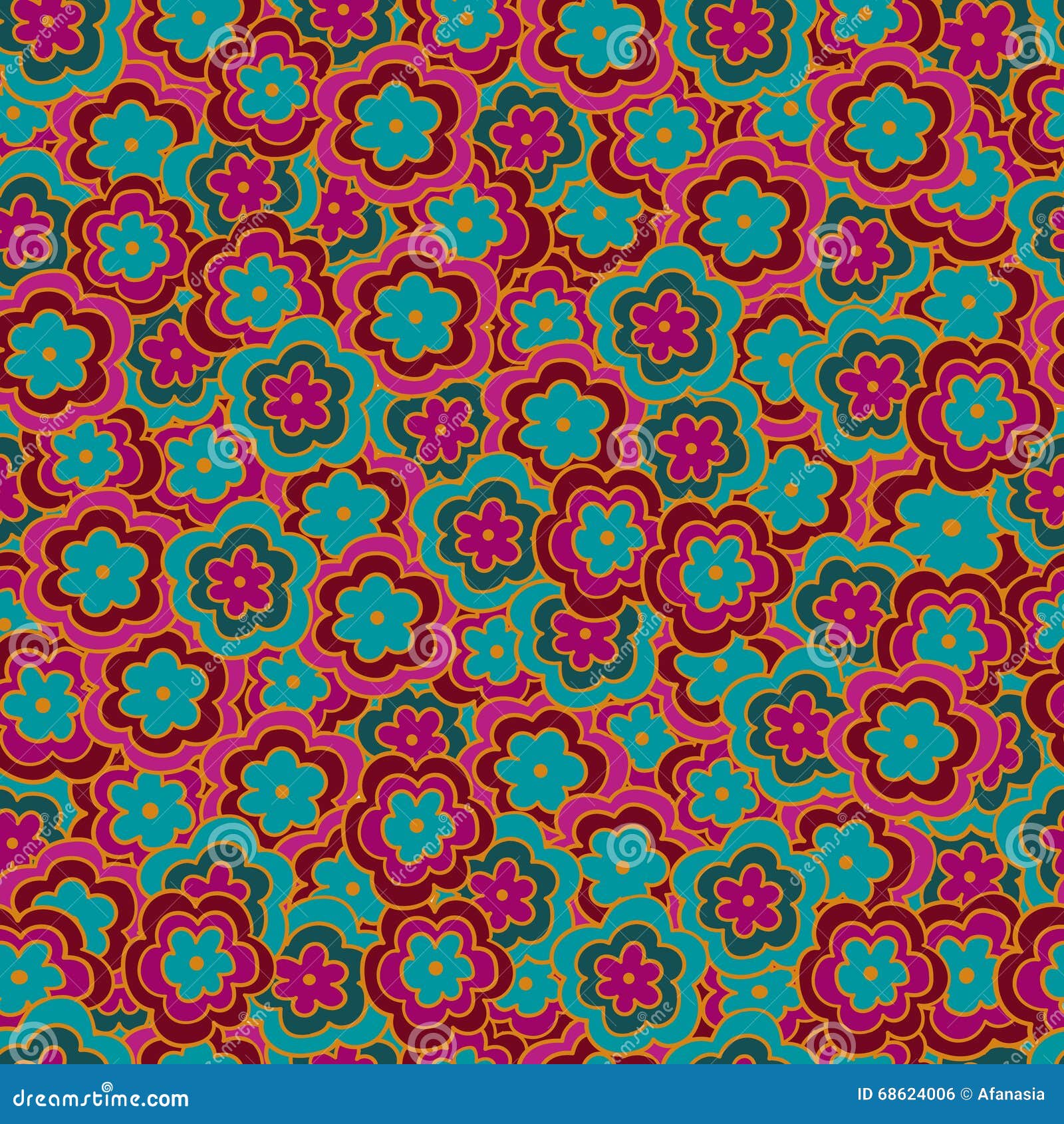 Floral Pattern. Colorful Simple Flowers Stock Vector - Illustration of ...