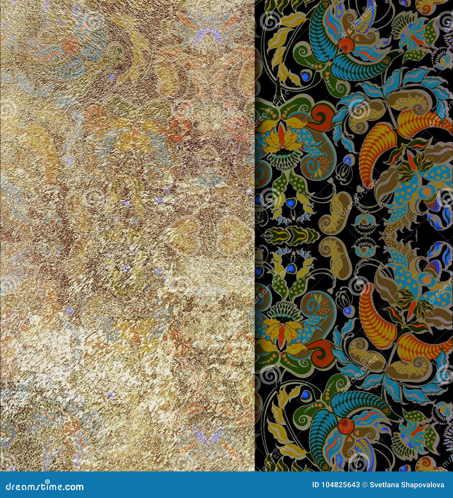 Floral Pattern Cover Background, Indian Motif Frame Stock Illustration ...