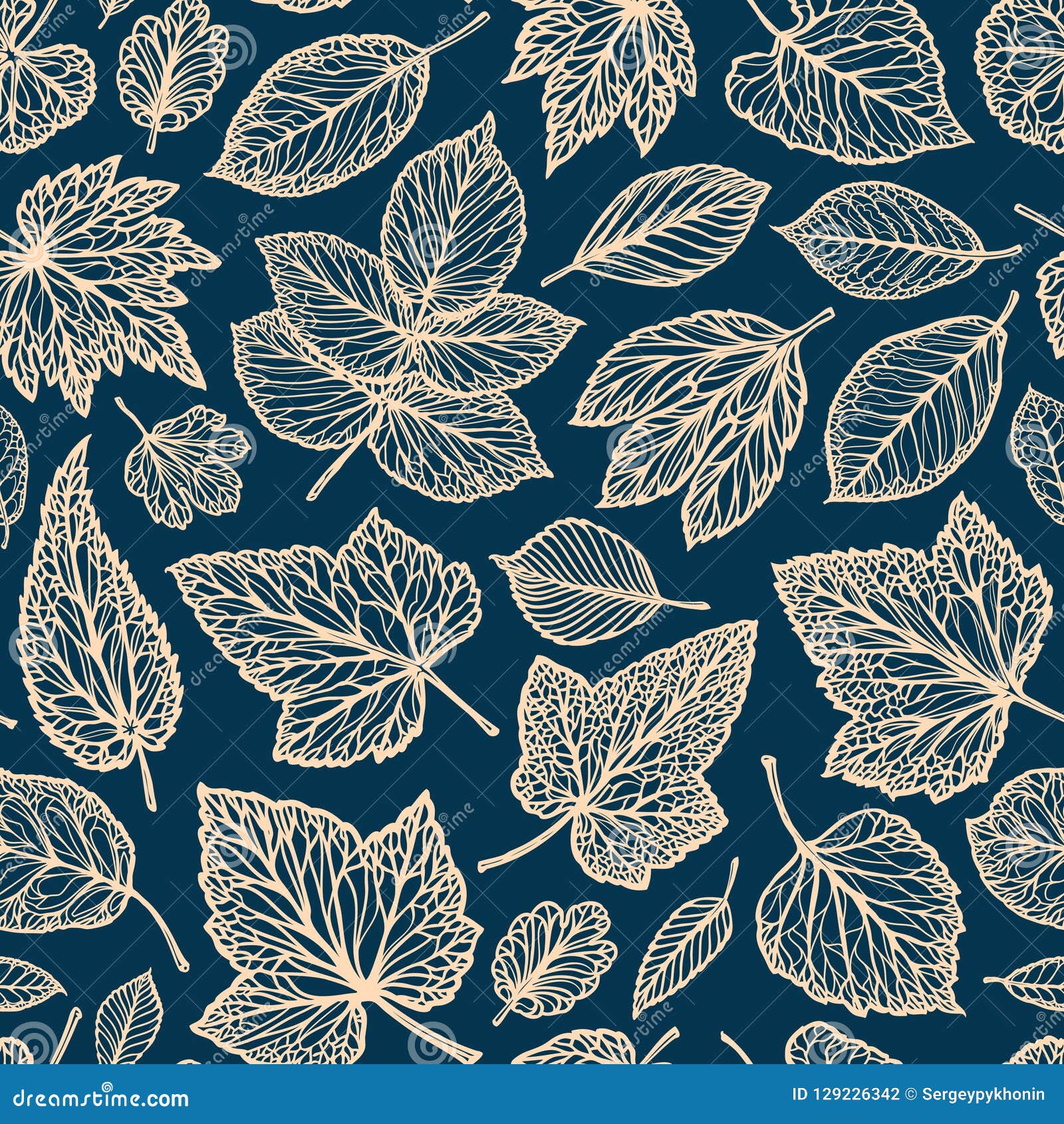 Floral Pattern. Decorative Leaves, Concept. Seamless Background Vector ...