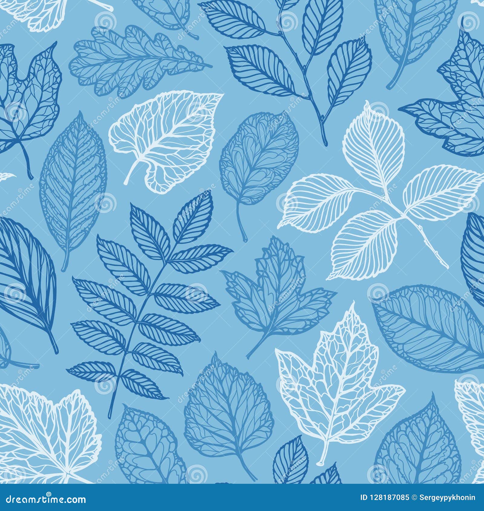 Floral Pattern. Hand-drawn Decorative Leaves. Seamless Background ... Floral Pattern. Hand-drawn Decorative Leaves. Seamless Background ...