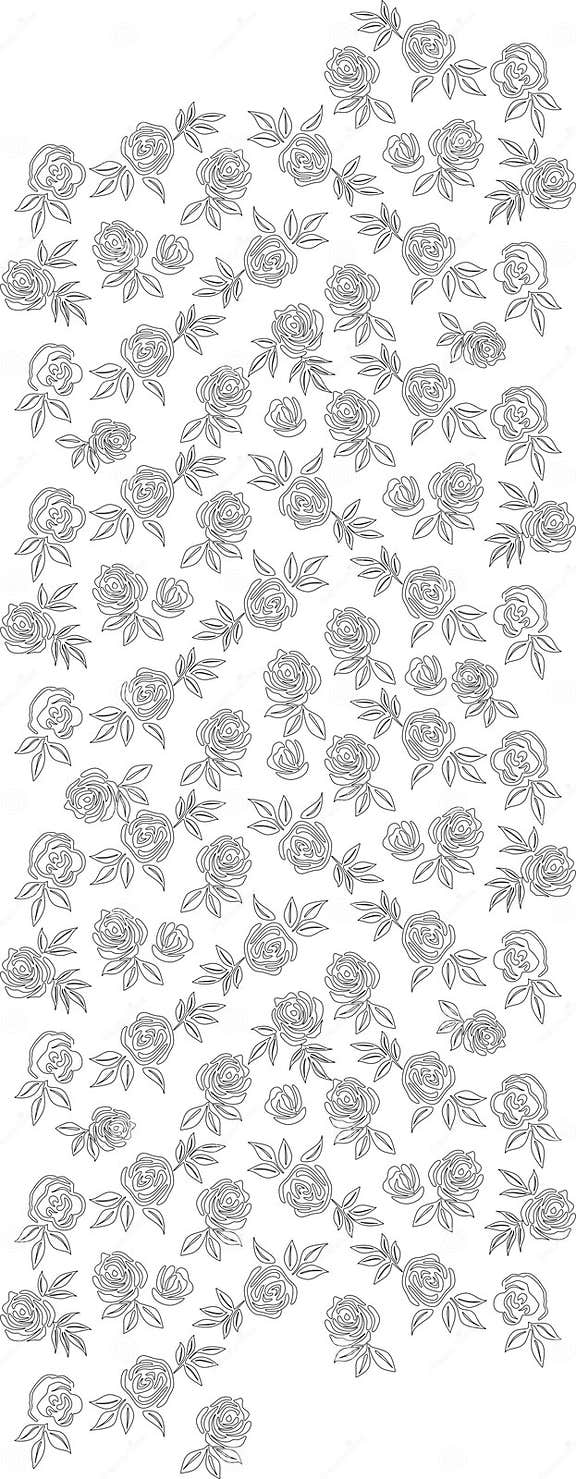 Floral Pattern Decorative Tile Blocks Cad Drawing Stock Vector ...