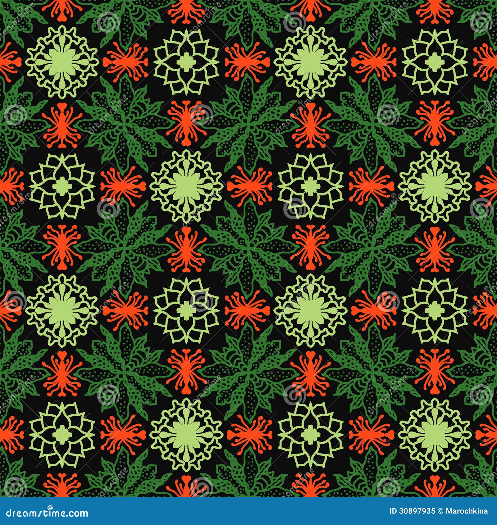 Floral pattern stock illustration. Illustration of orange - 30897935