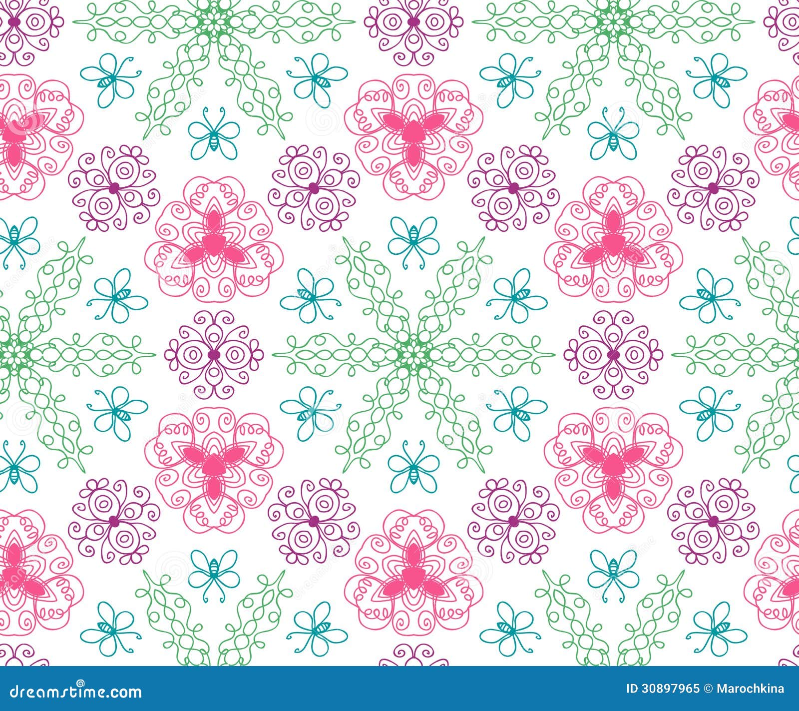 Floral pattern stock illustration. Illustration of interwoven - 30897965