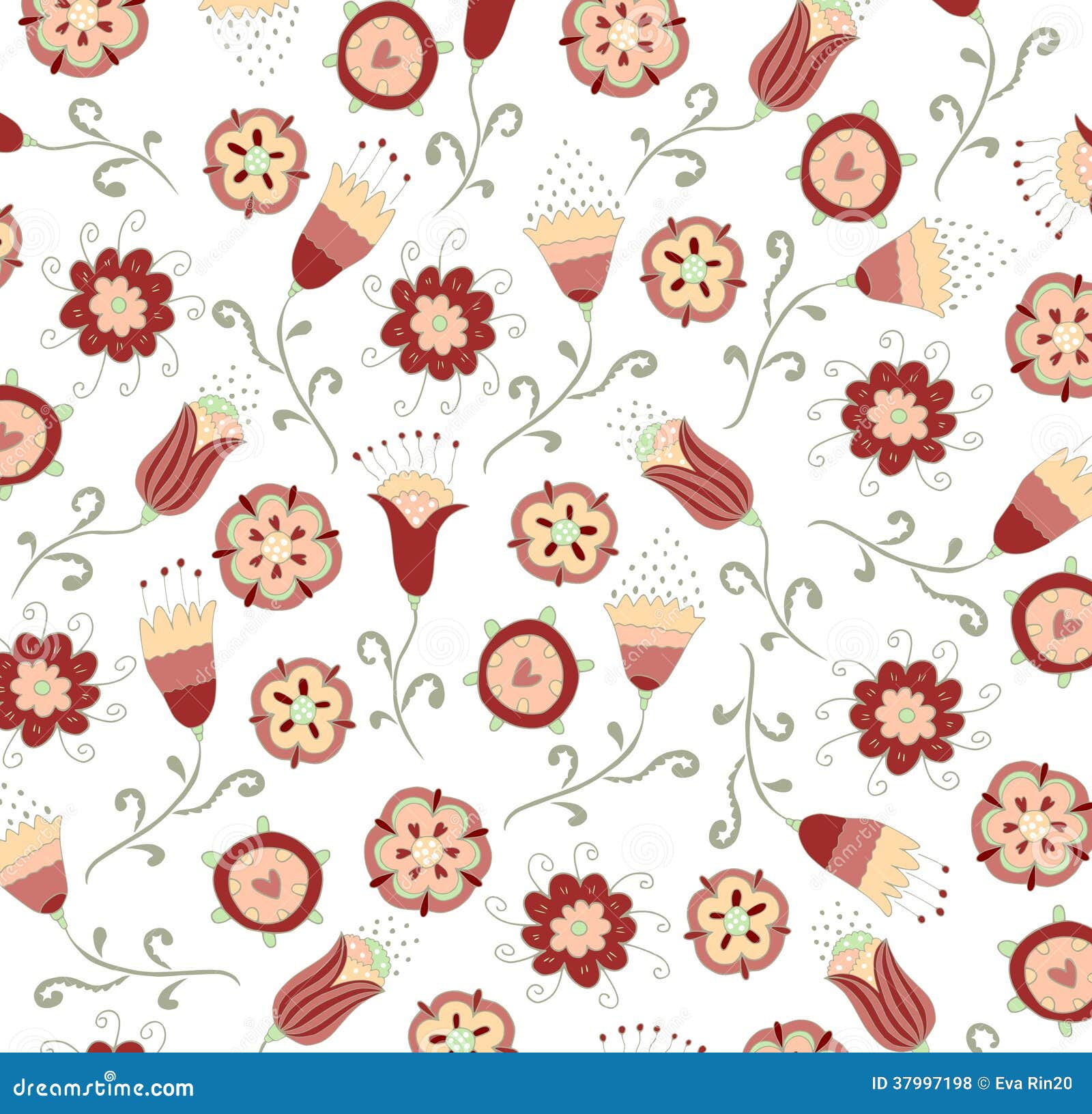 Floral Pattern Fabric Design Stock Illustration - Illustration of chaos ...