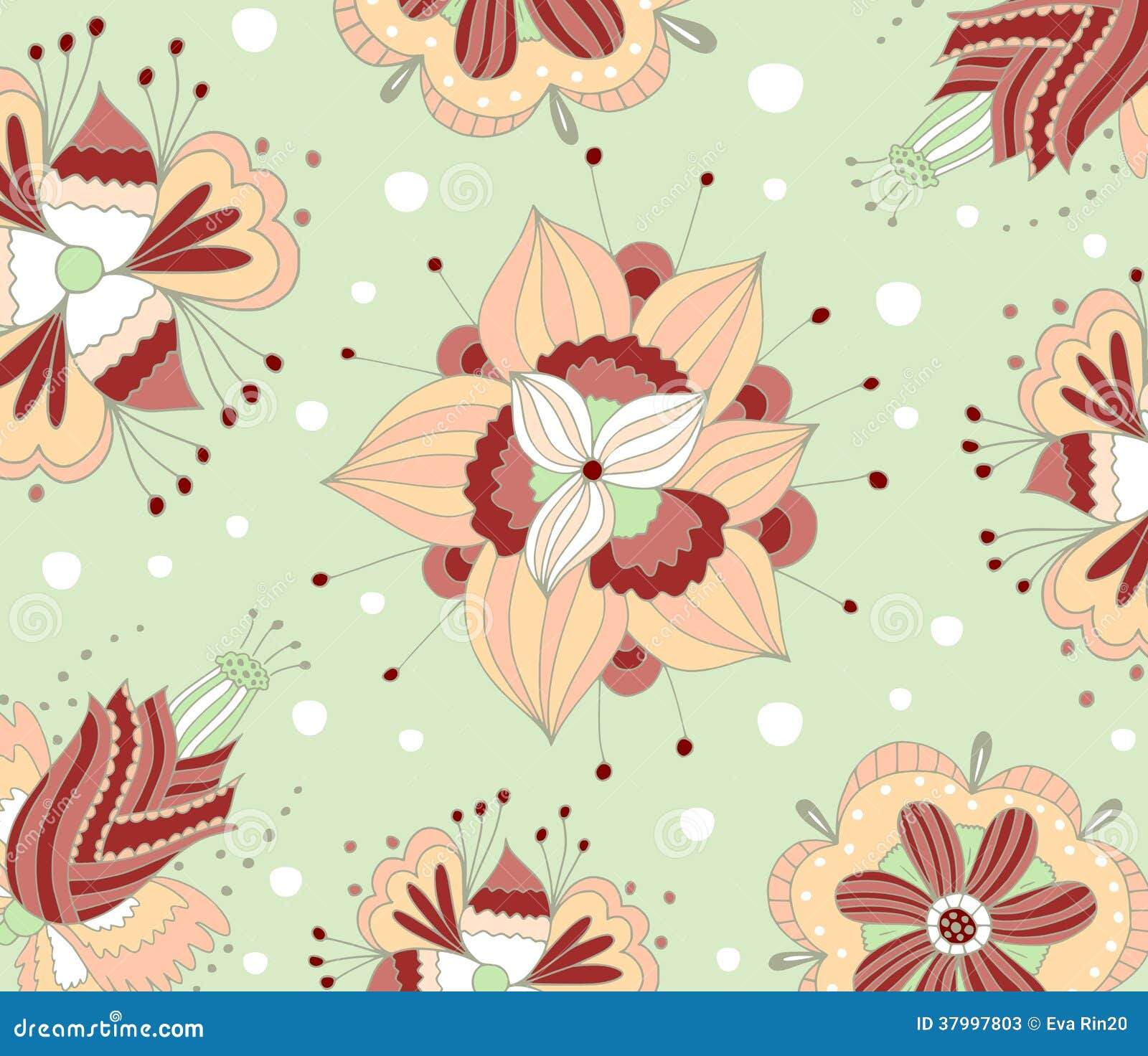 Floral Pattern Fabric Design Stock Illustration - Illustration of easy ...