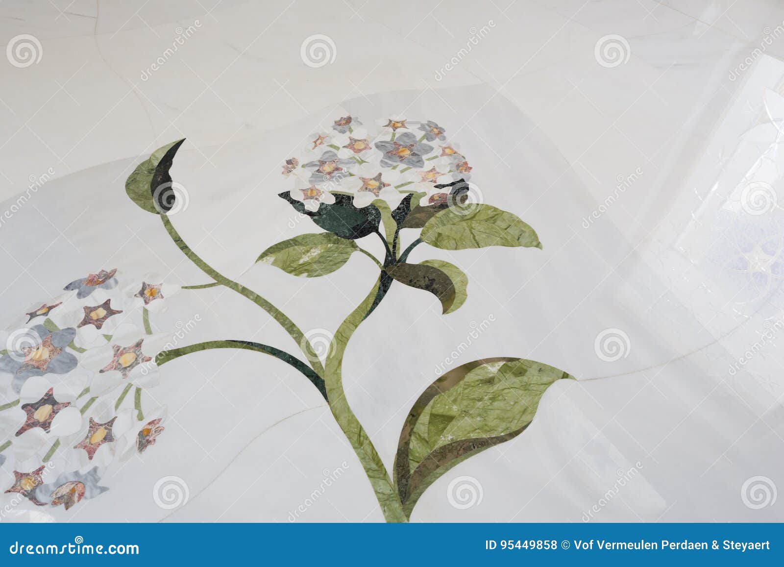Floral Pattern on a Floor in the Sheikh Zayed Mosque Stock Photo ...