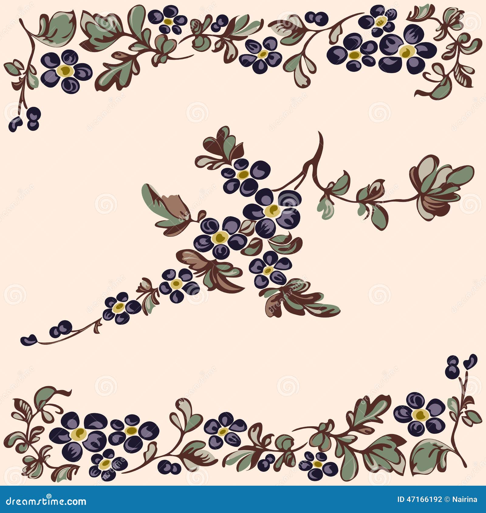 Floral Pattern Flower Decorative Elements Stock Vector - Illustration ...