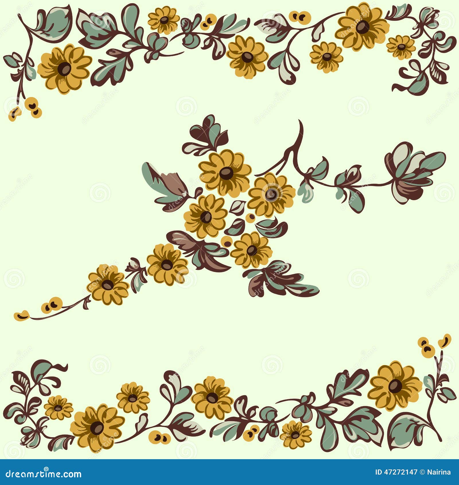 Floral Pattern, Flower Decorative Elements Stock Vector - Illustration ...