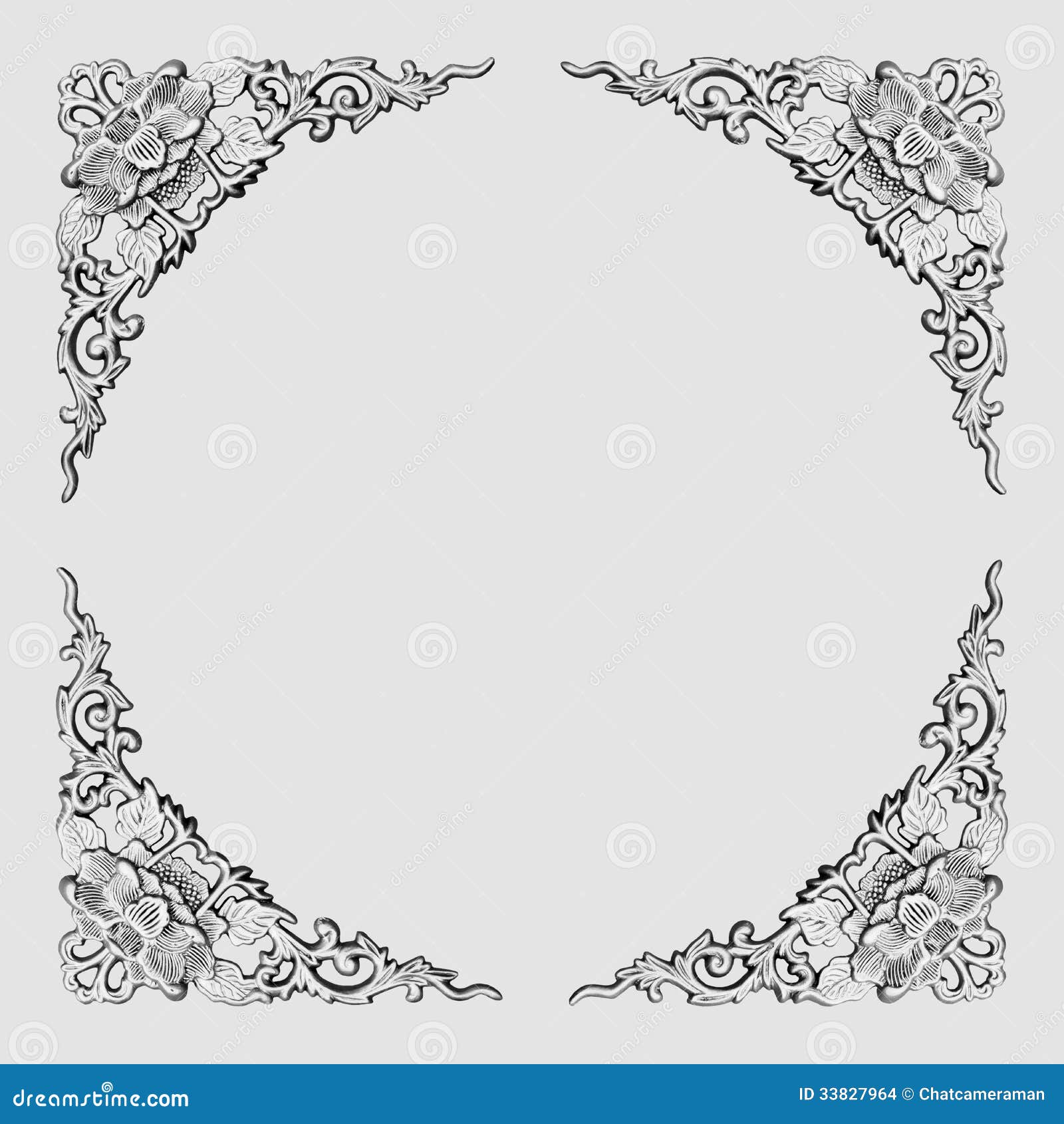 Floral pattern frame-gray stock illustration. Illustration of beautiful ...