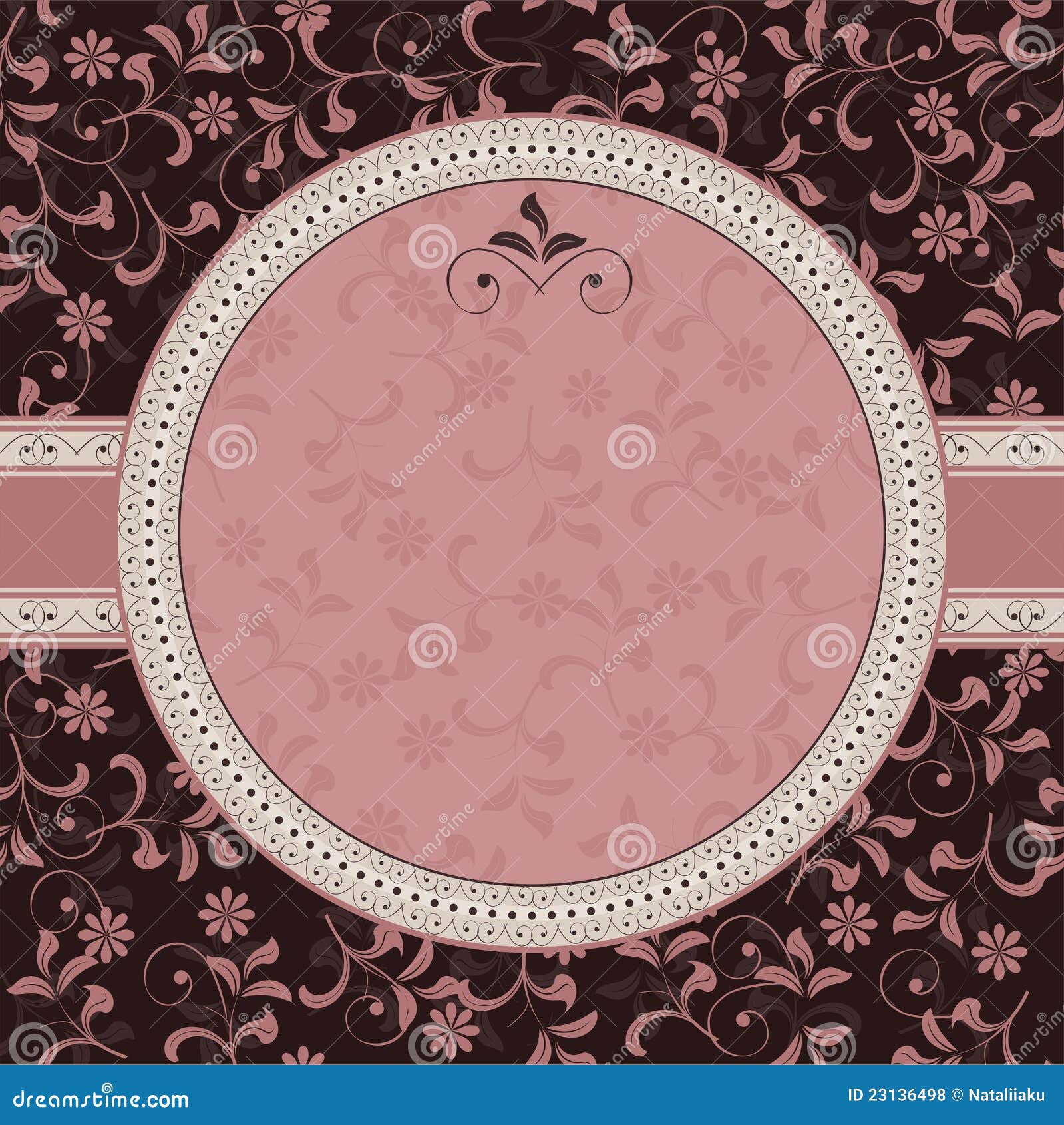Floral Pattern with Frame in Vector Stock Vector - Illustration of ...