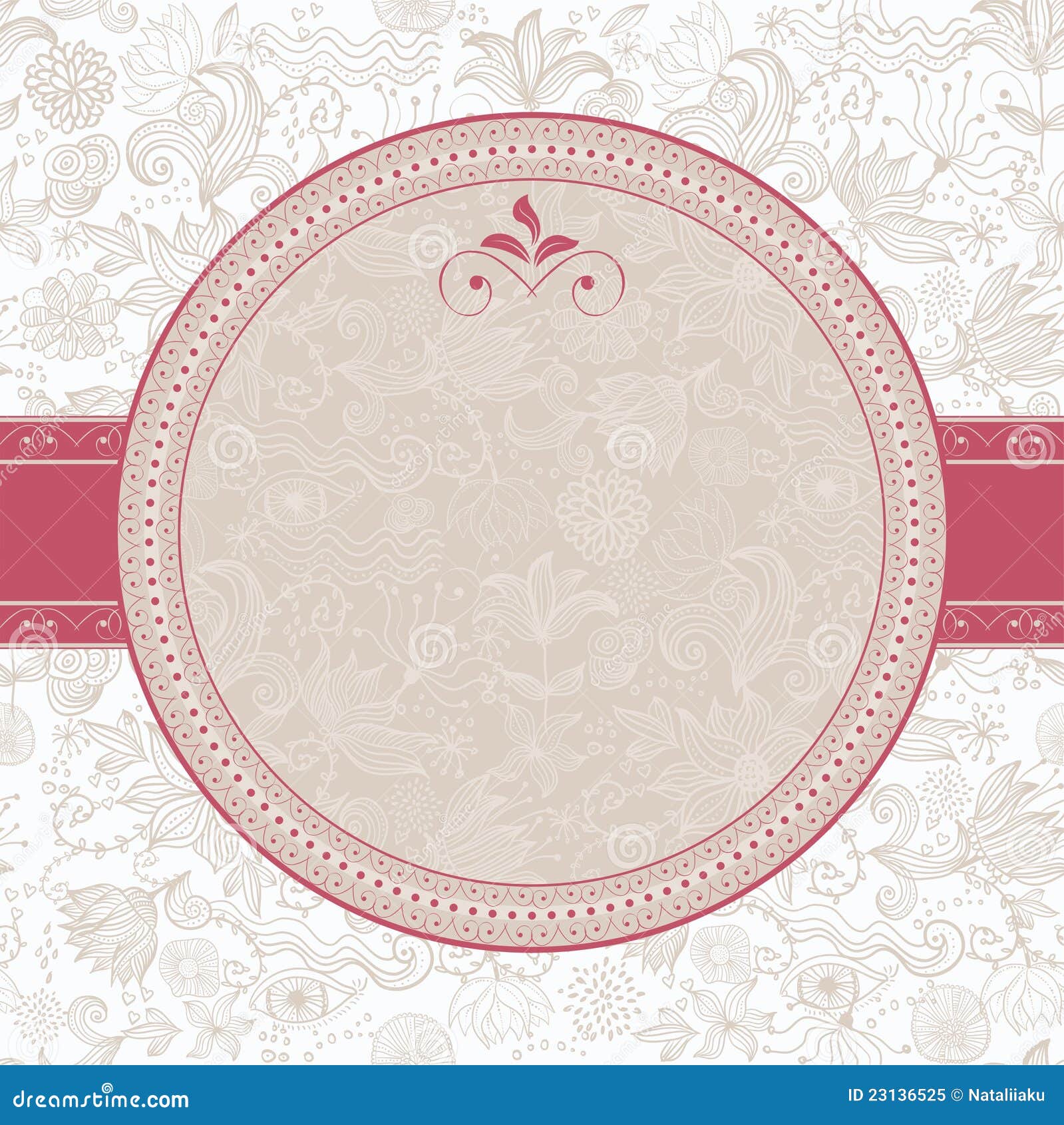 Floral Pattern with Frame in Vector Stock Vector - Illustration of ...