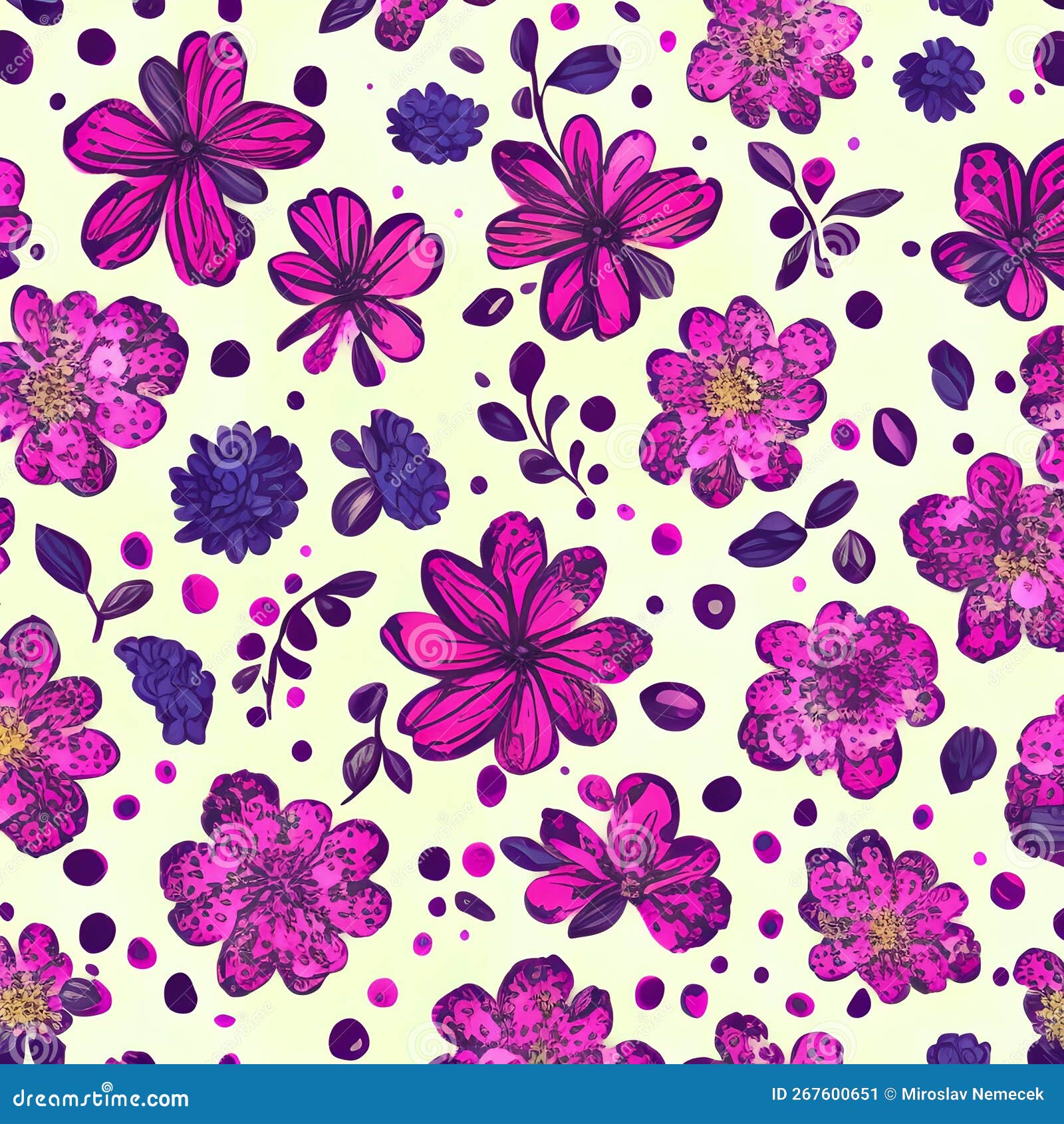 Floral Pattern, Generative AI Illustration Stock Illustration ...