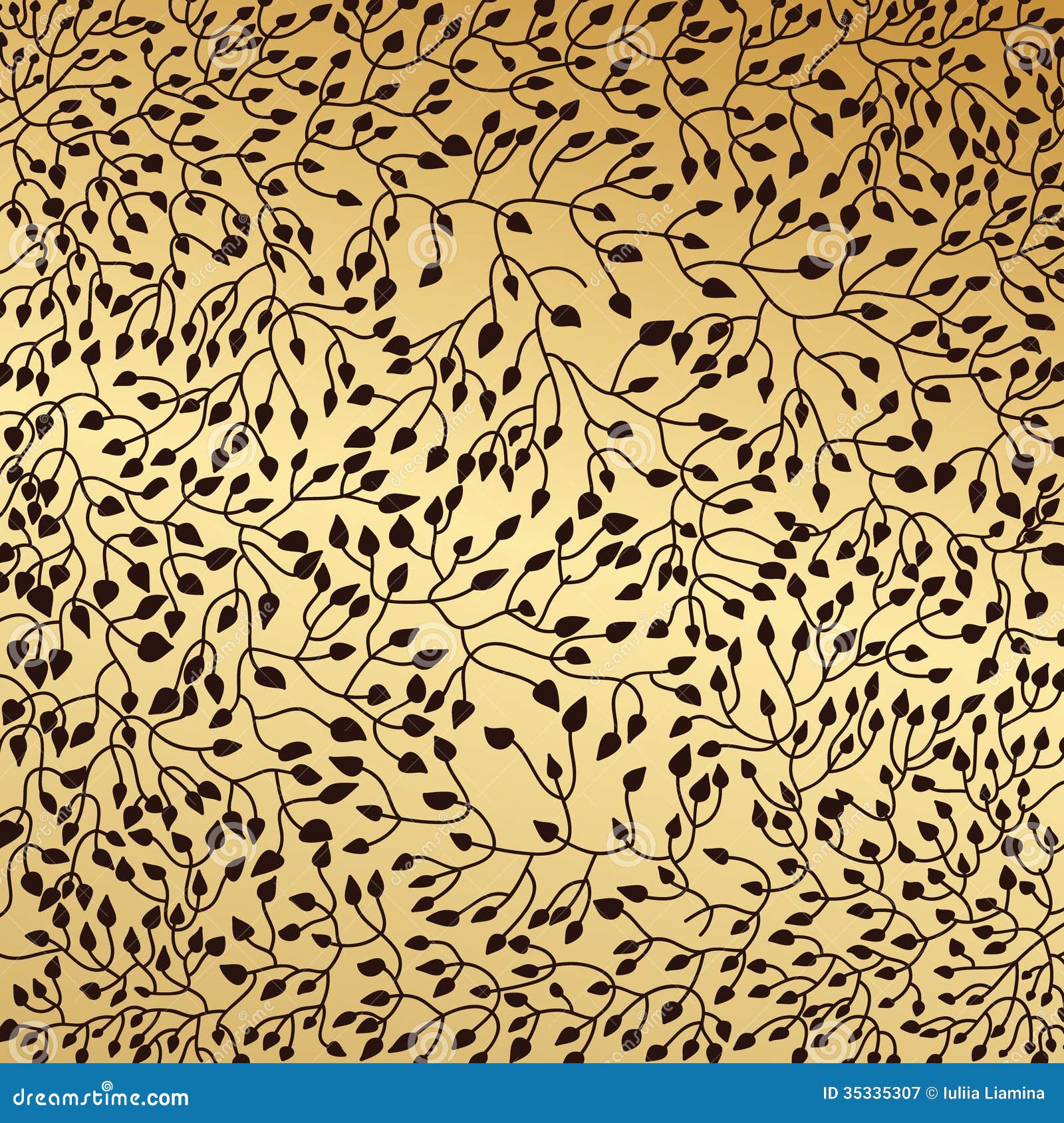 Floral Pattern, Gold Background Stock Vector - Illustration of ...