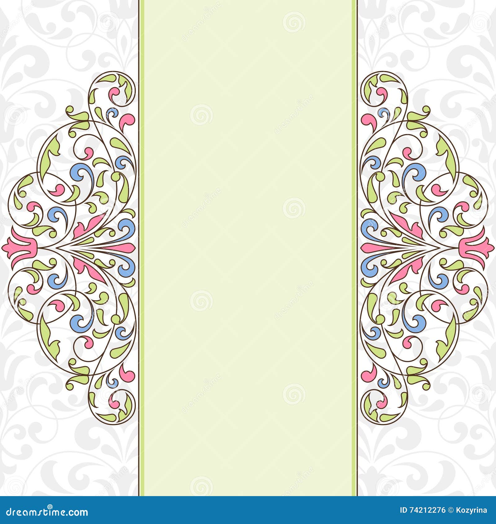 Floral Pattern for Invitation Card. Stock Vector - Illustration of ...
