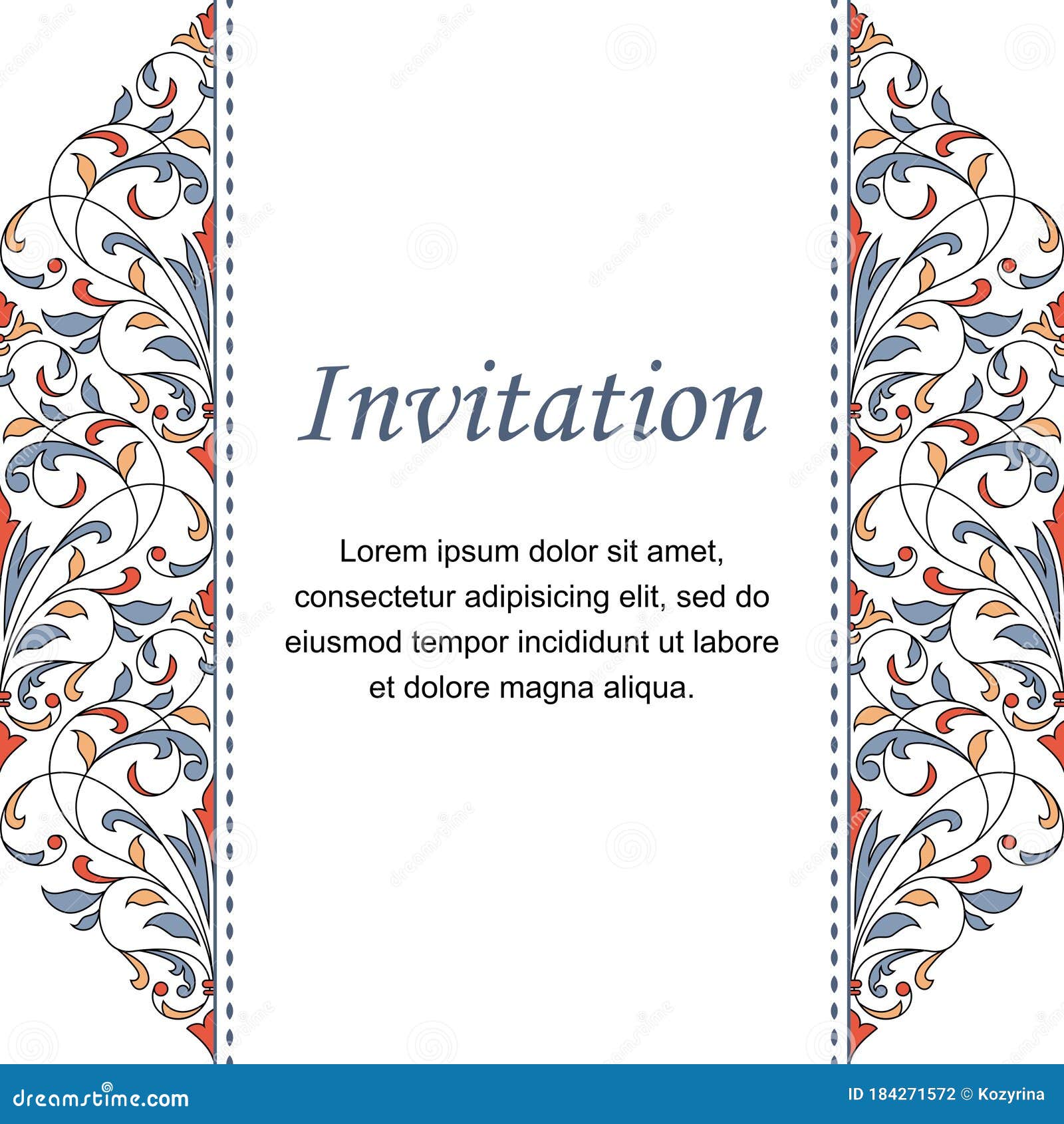 Floral Pattern for Invitation or Greeting Card Stock Vector ...