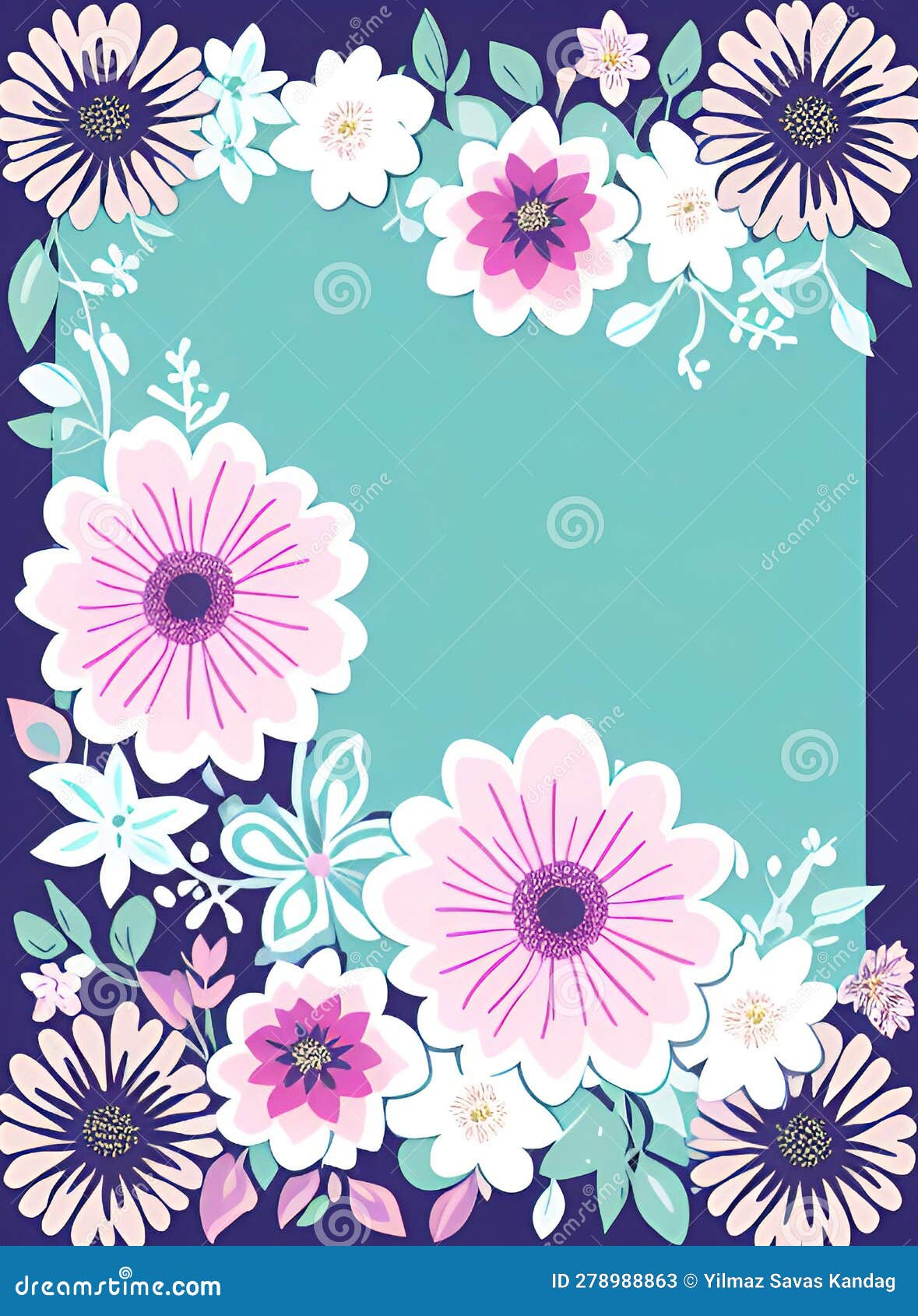 Floral Pattern Invitation Templates Stock Illustration - Illustration ...