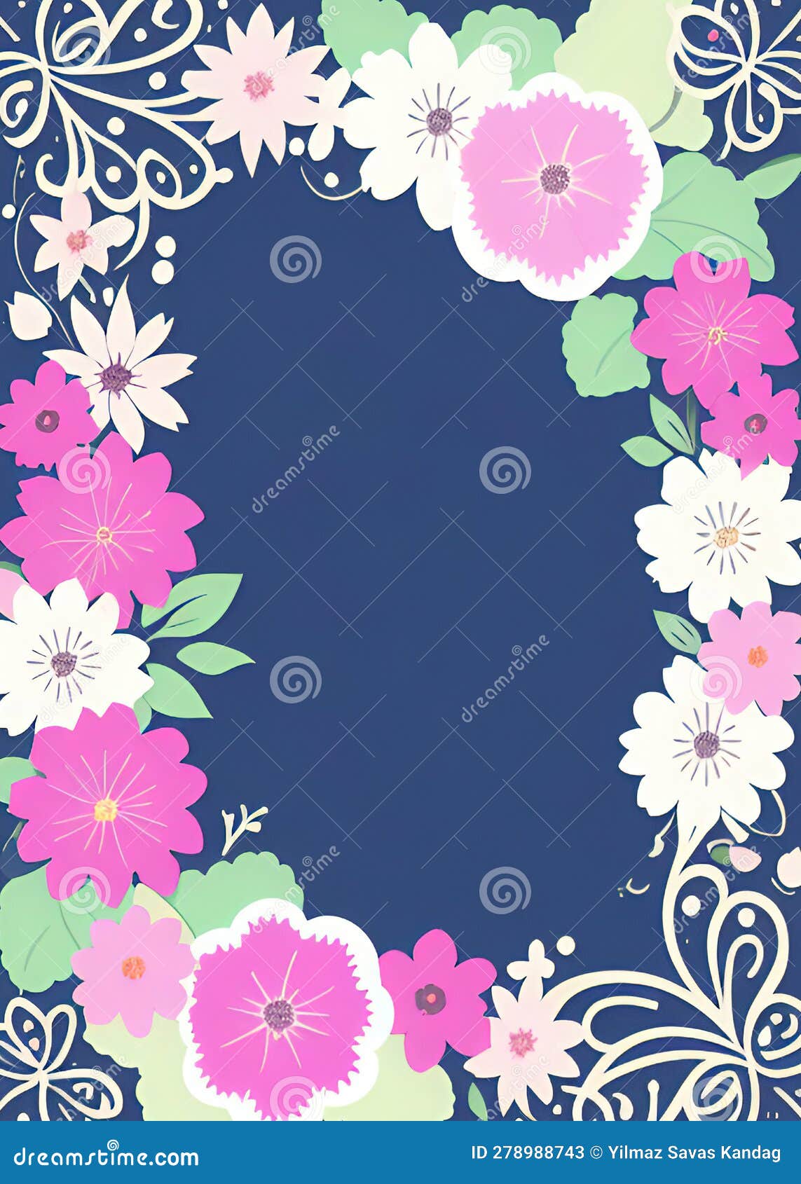 Floral Pattern Invitation Templates Stock Illustration - Illustration ...