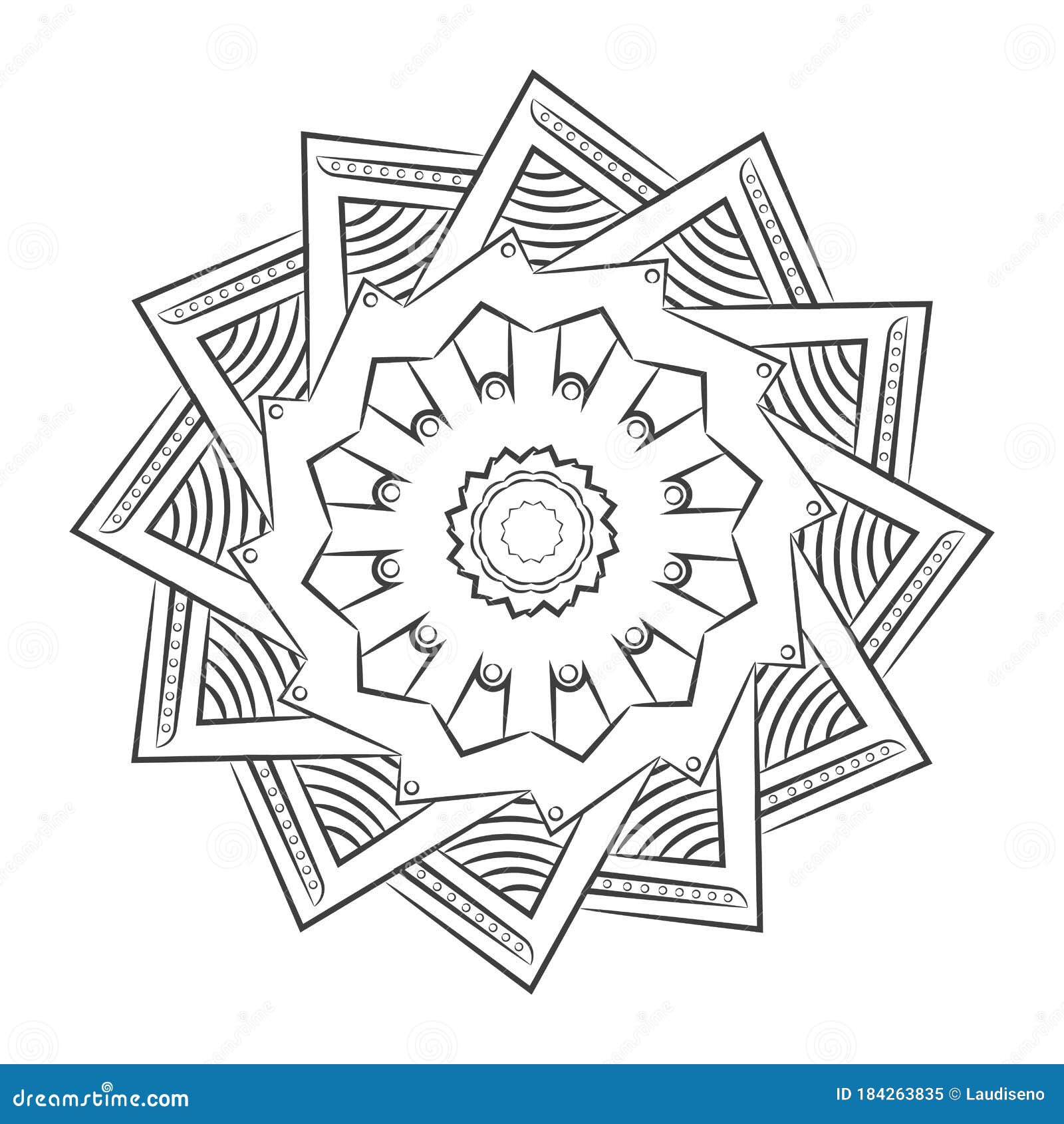 Mandala Outline Cartoon Vector | CartoonDealer.com #141149851
