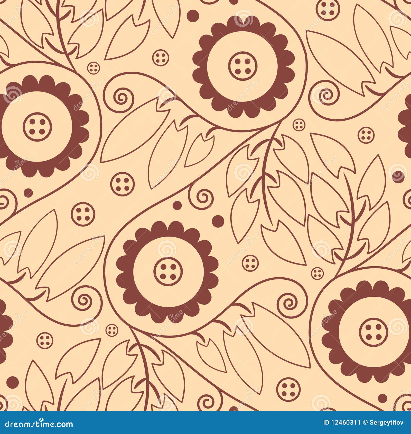 Floral pattern in modern stock vector. Illustration of beige - 12460311