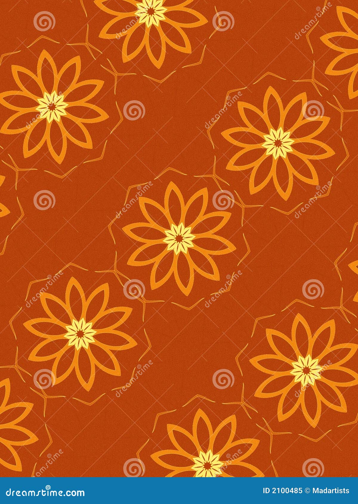 Floral Pattern in Orange stock illustration. Illustration of cool - 2100485