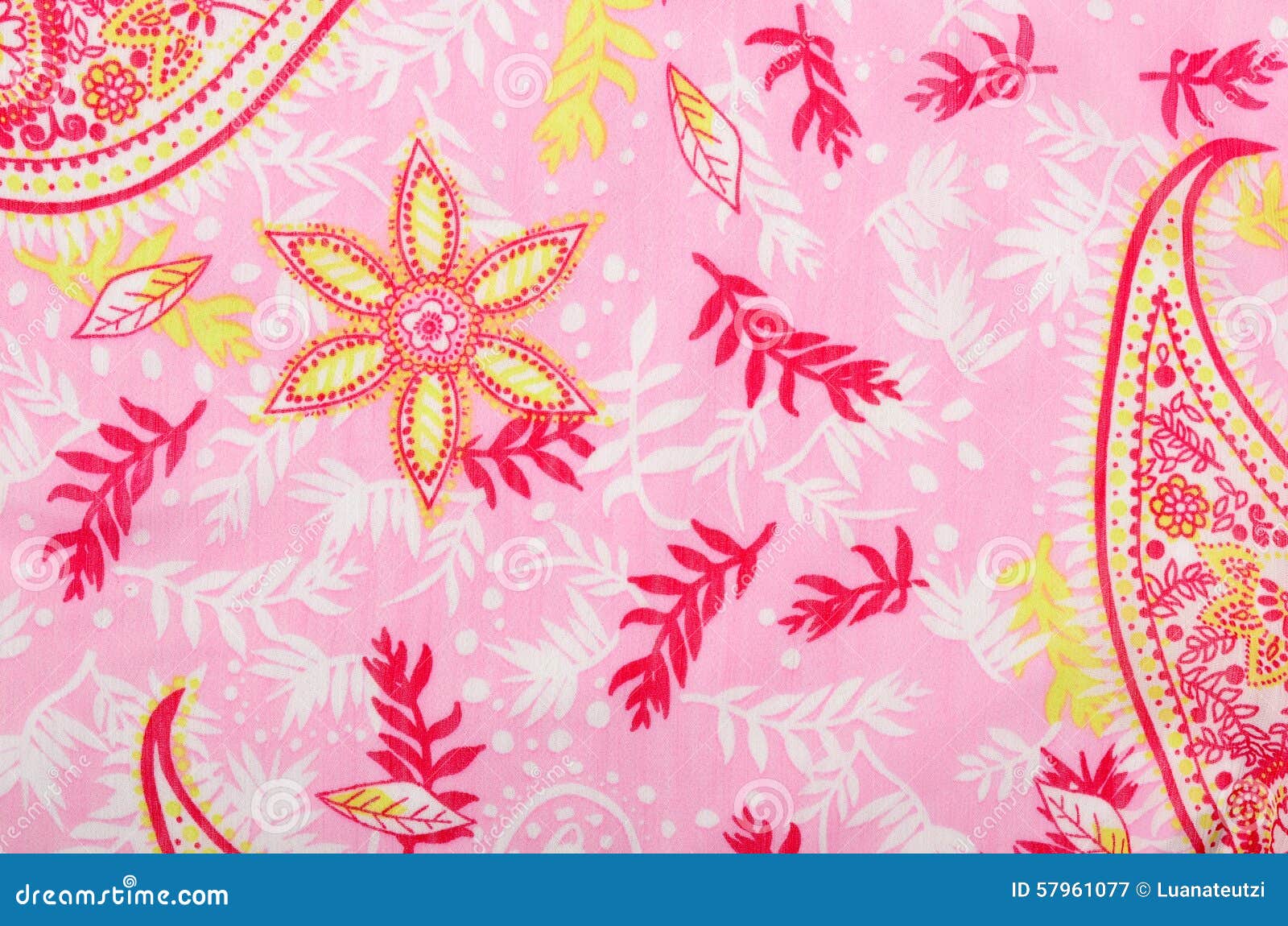 Floral Pattern on Pink Fabric. Stock Image - Image of textile, backdrop ...