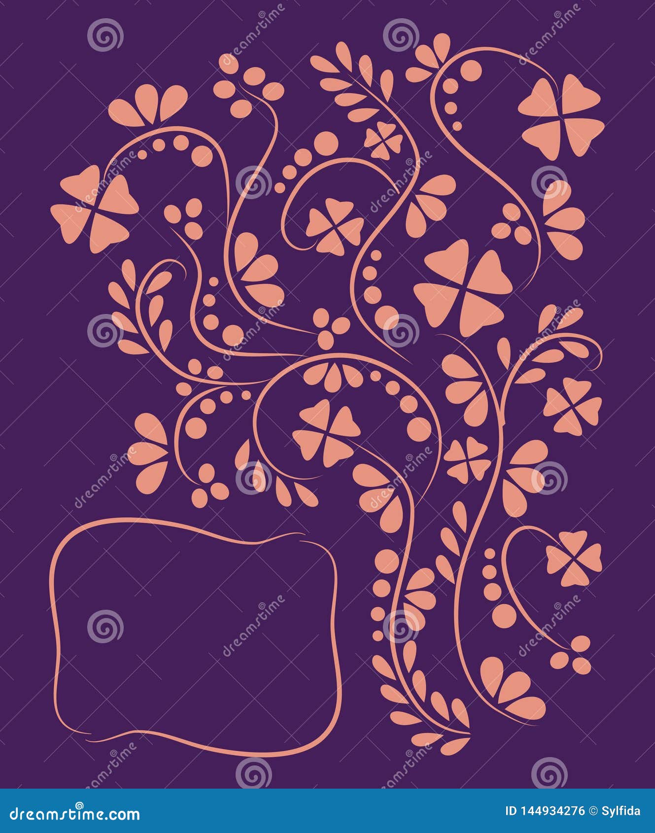 Floral Pattern Post Card, Vector Illustration Stock Illustration ...