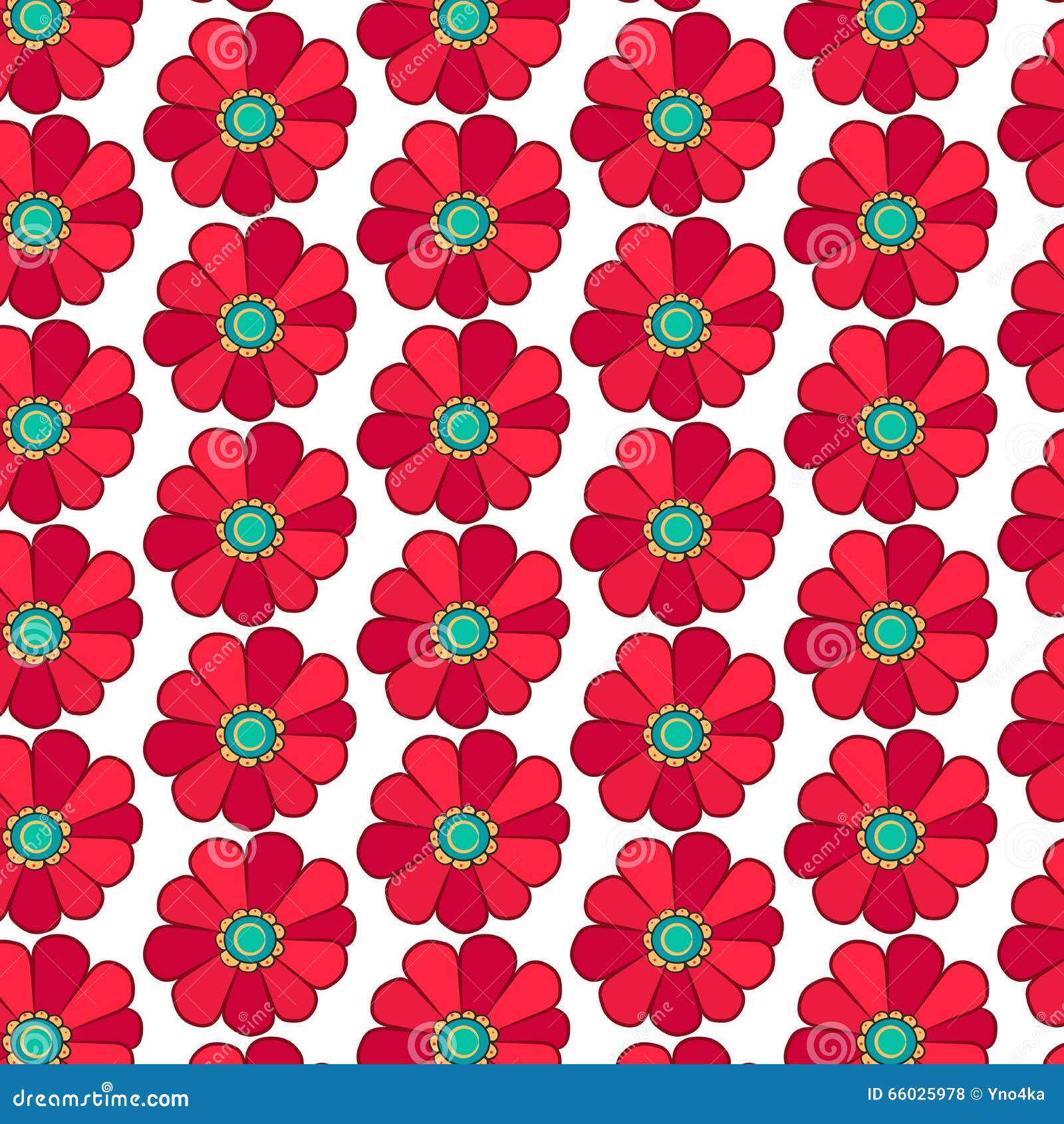 Floral Pattern. Red Flowers Stock Illustration - Illustration of fabric ...
