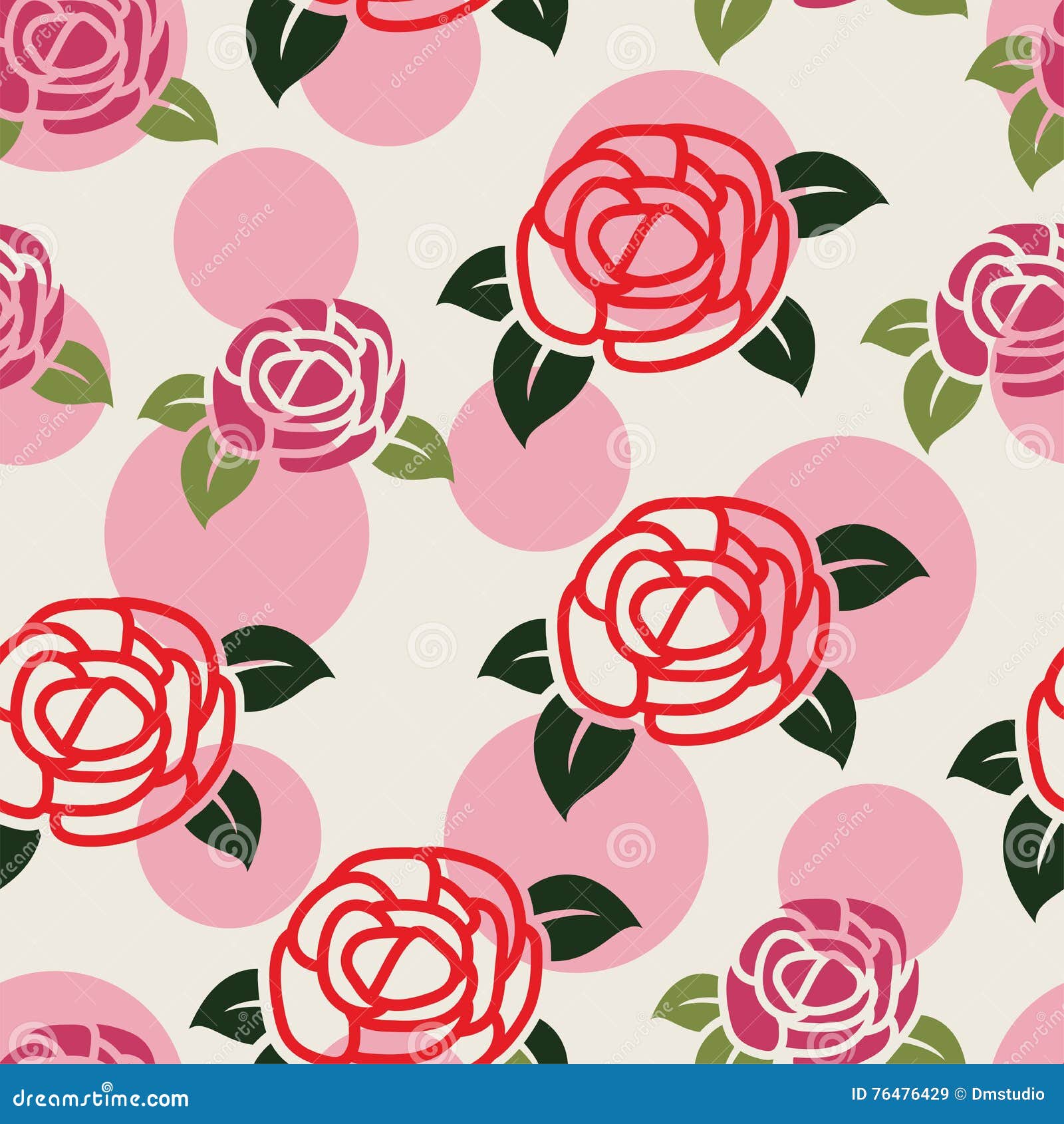 Floral Pattern with Roses, Vector Stock Vector - Illustration of petal ...