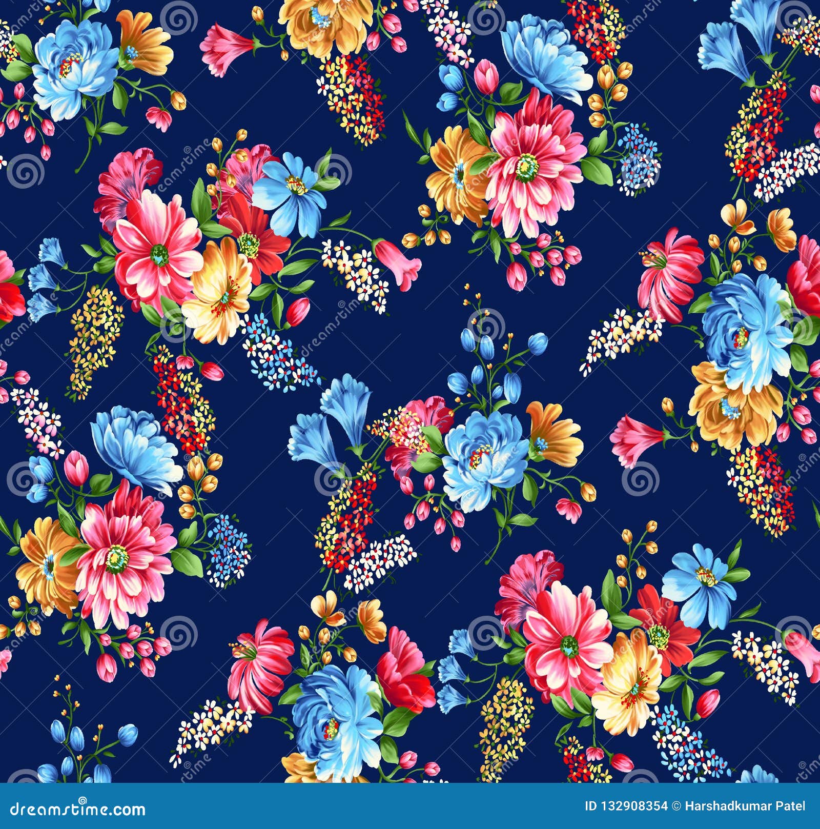 Abstract Colorful Block Print Pattern Stock Illustration - Illustration ...