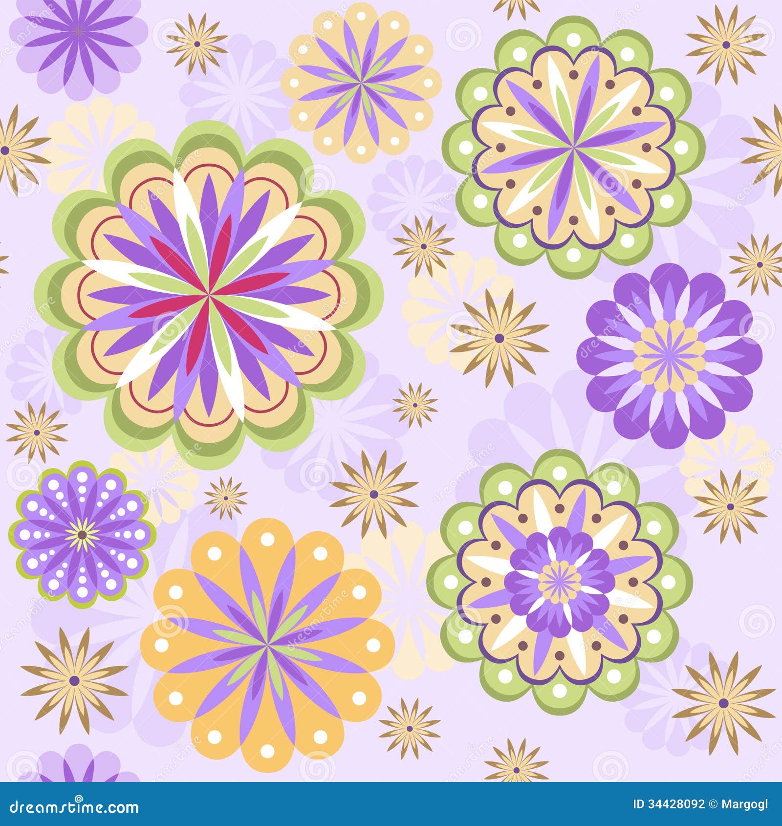 Floral Pattern for Scrapbook. Stock Vector - Illustration of summer ...
