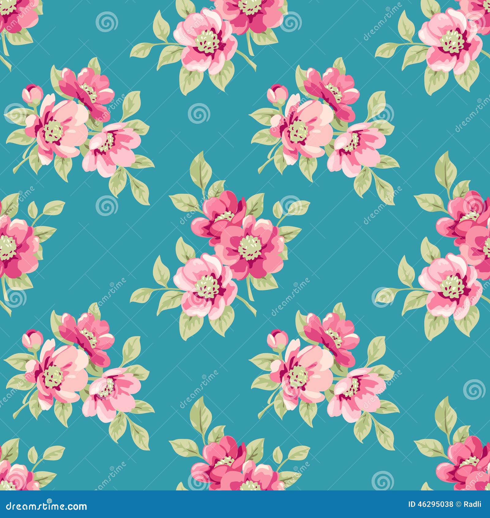 Floral pattern stock vector. Illustration of decor, style - 46295038