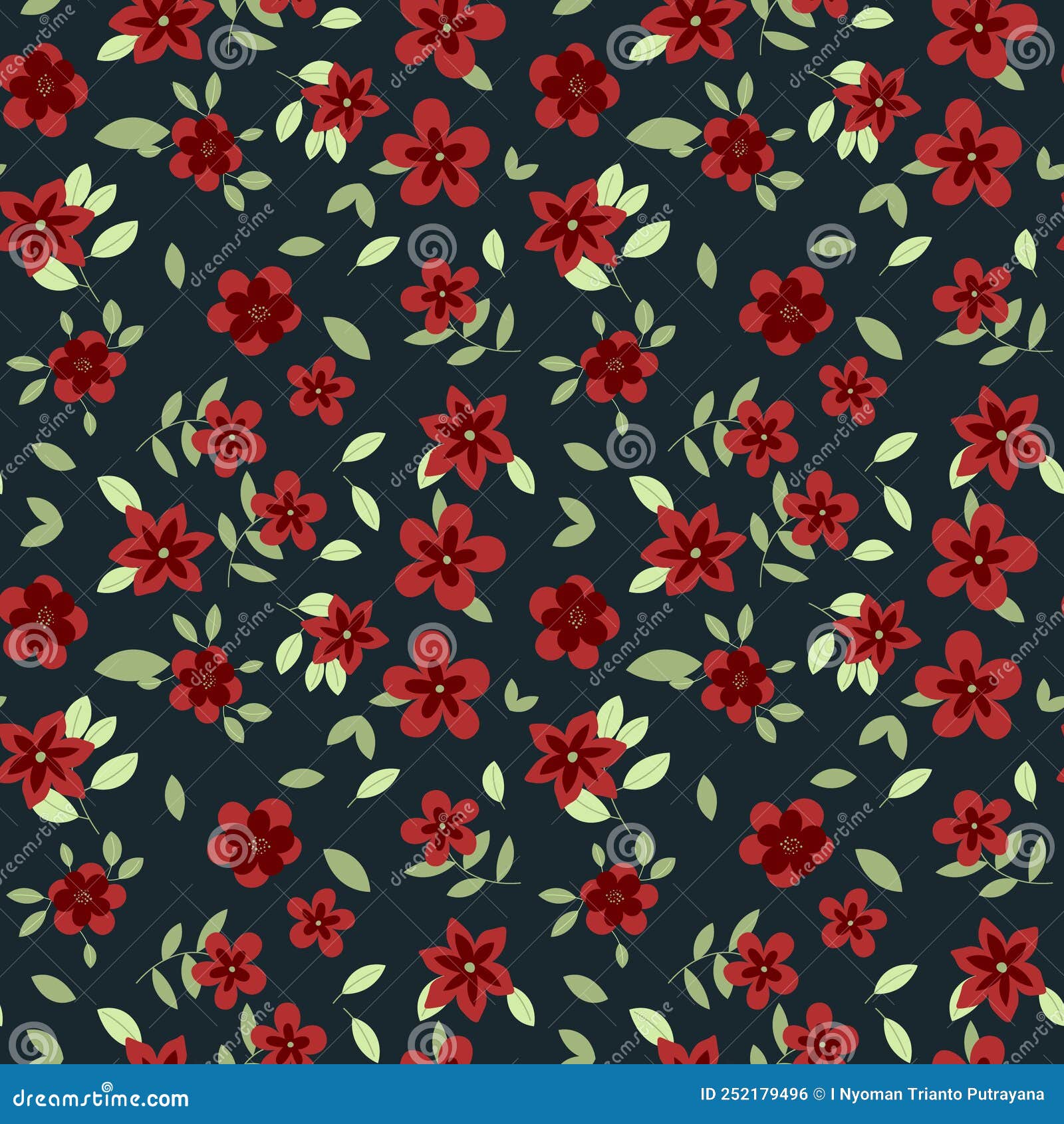 Floral Pattern in Seamless Style. Stock Vector - Illustration of decor ...