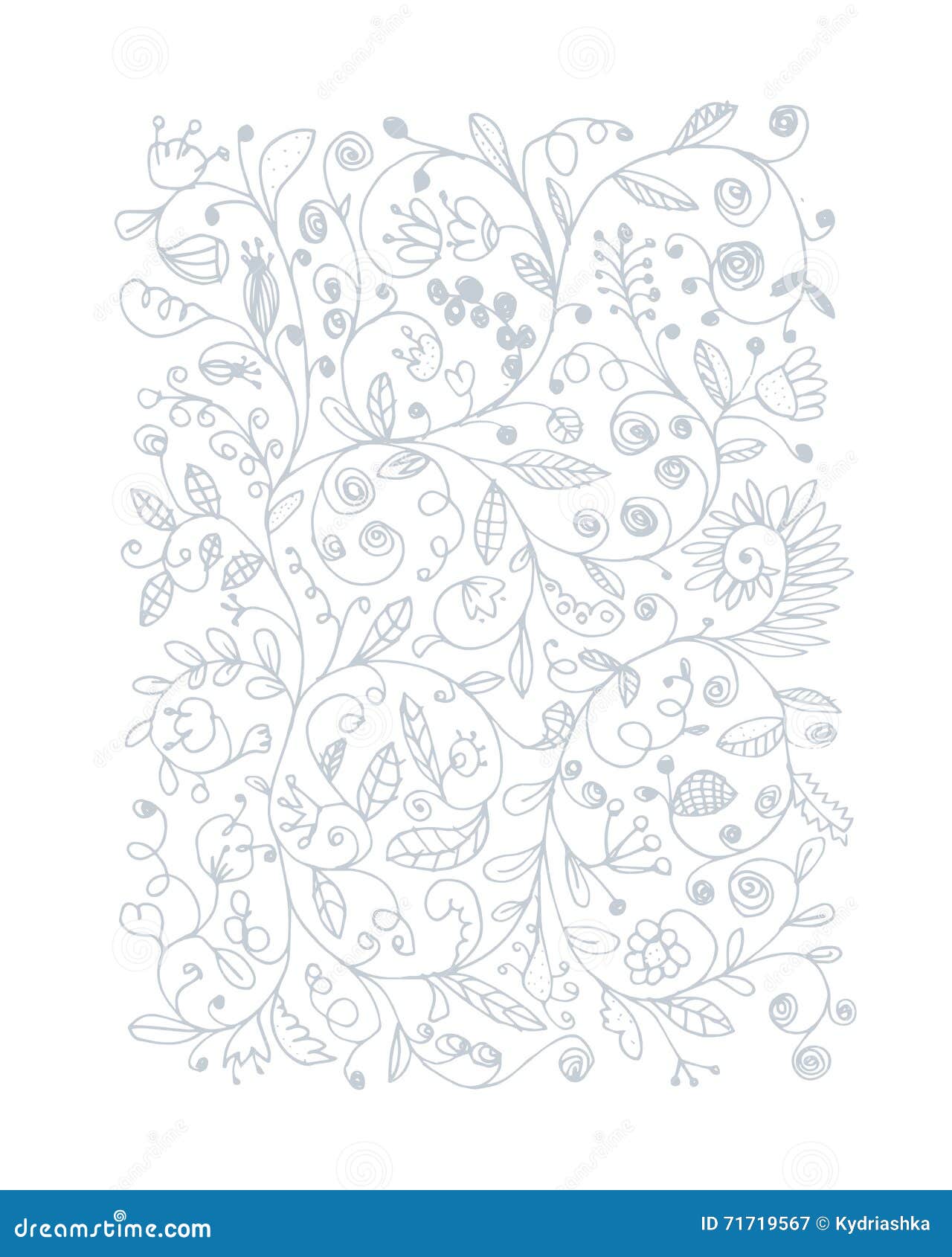 Floral Pattern, Sketch for Your Design Stock Vector - Illustration of ...