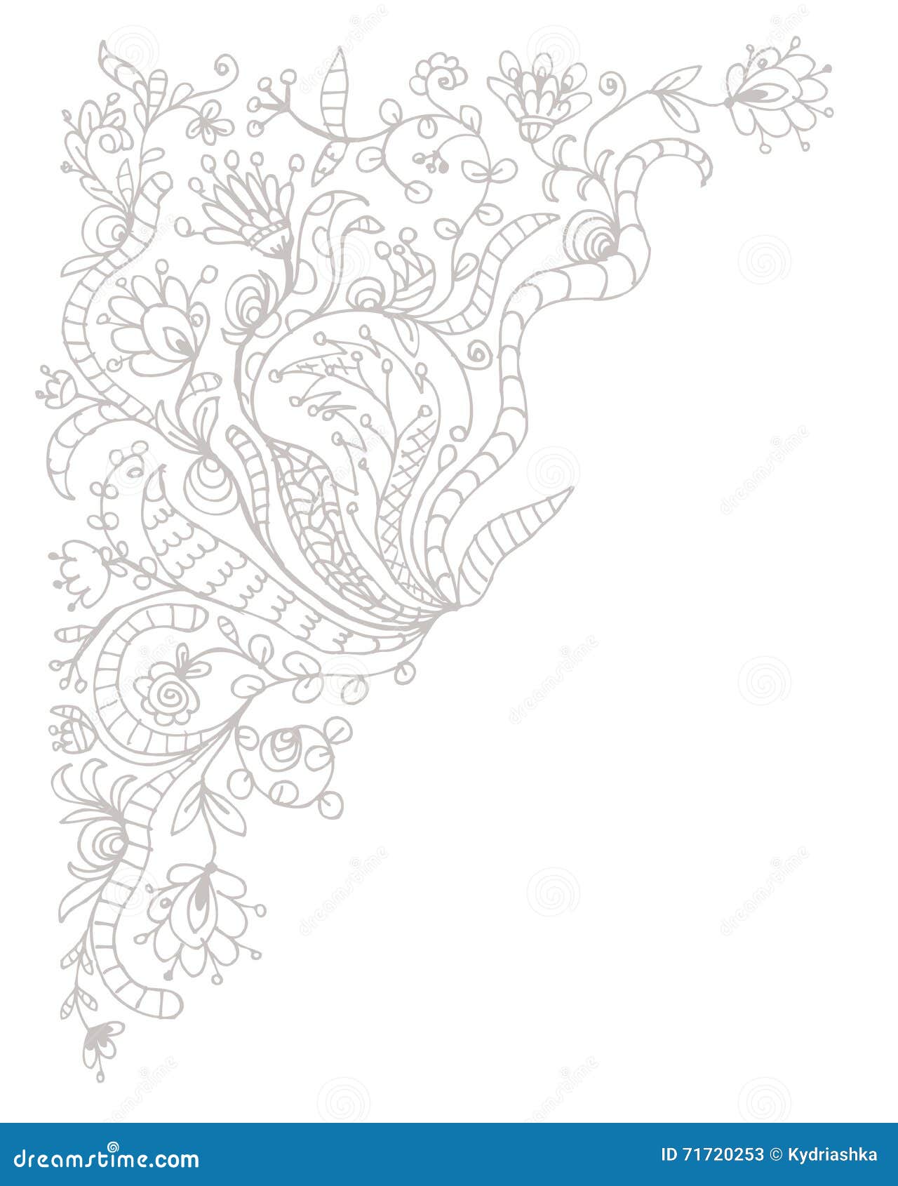Floral Pattern Sketch for Your Design Stock Vector - Illustration of ...