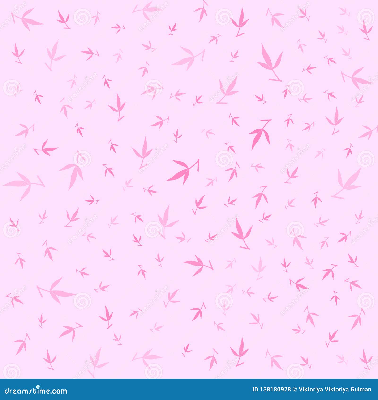 Floral Pattern of Small Pink Colored Peony Leaves on Pink Background ...